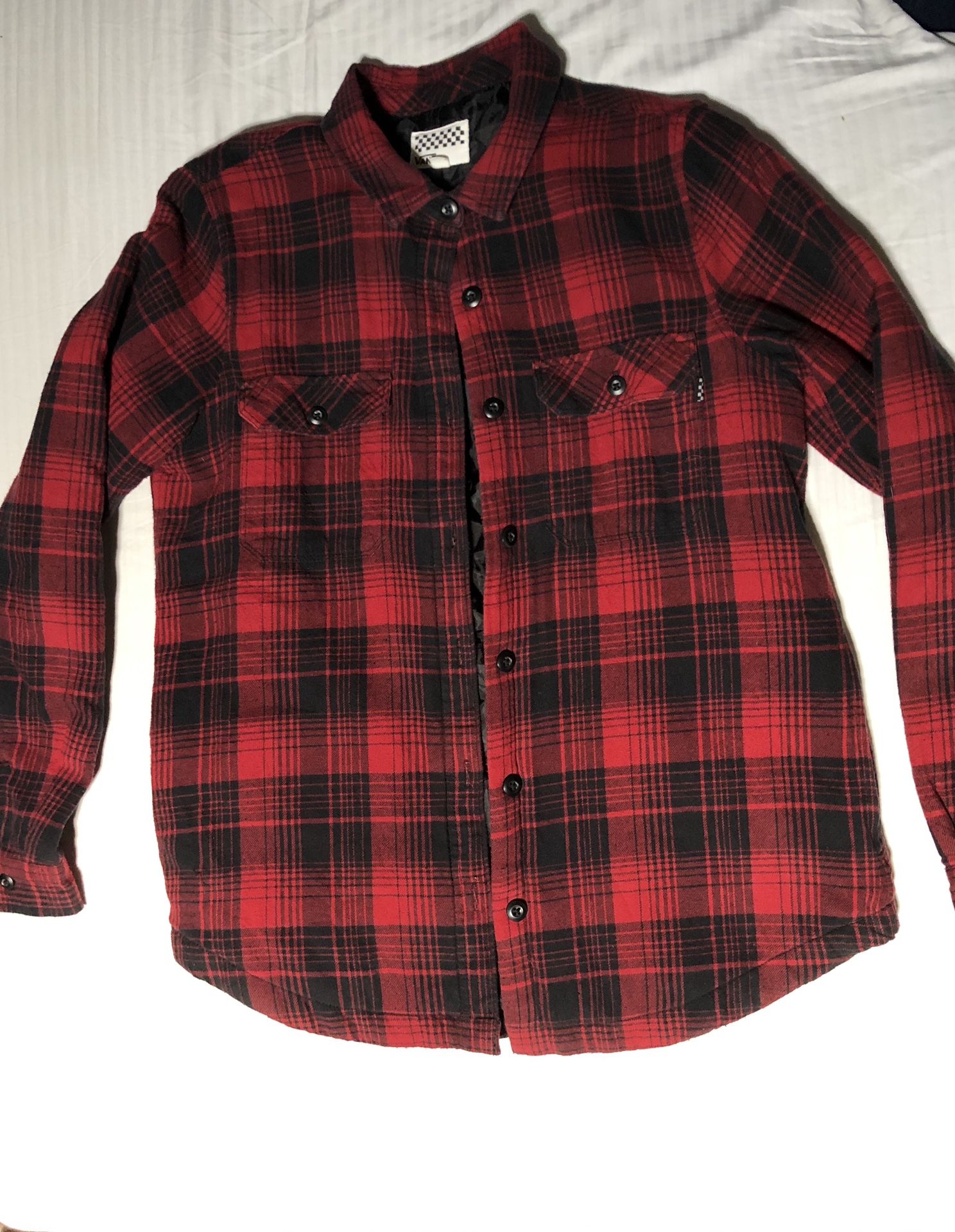 Women’s Vans insulated red plaid button up flannel for Sale in Anaheim ...