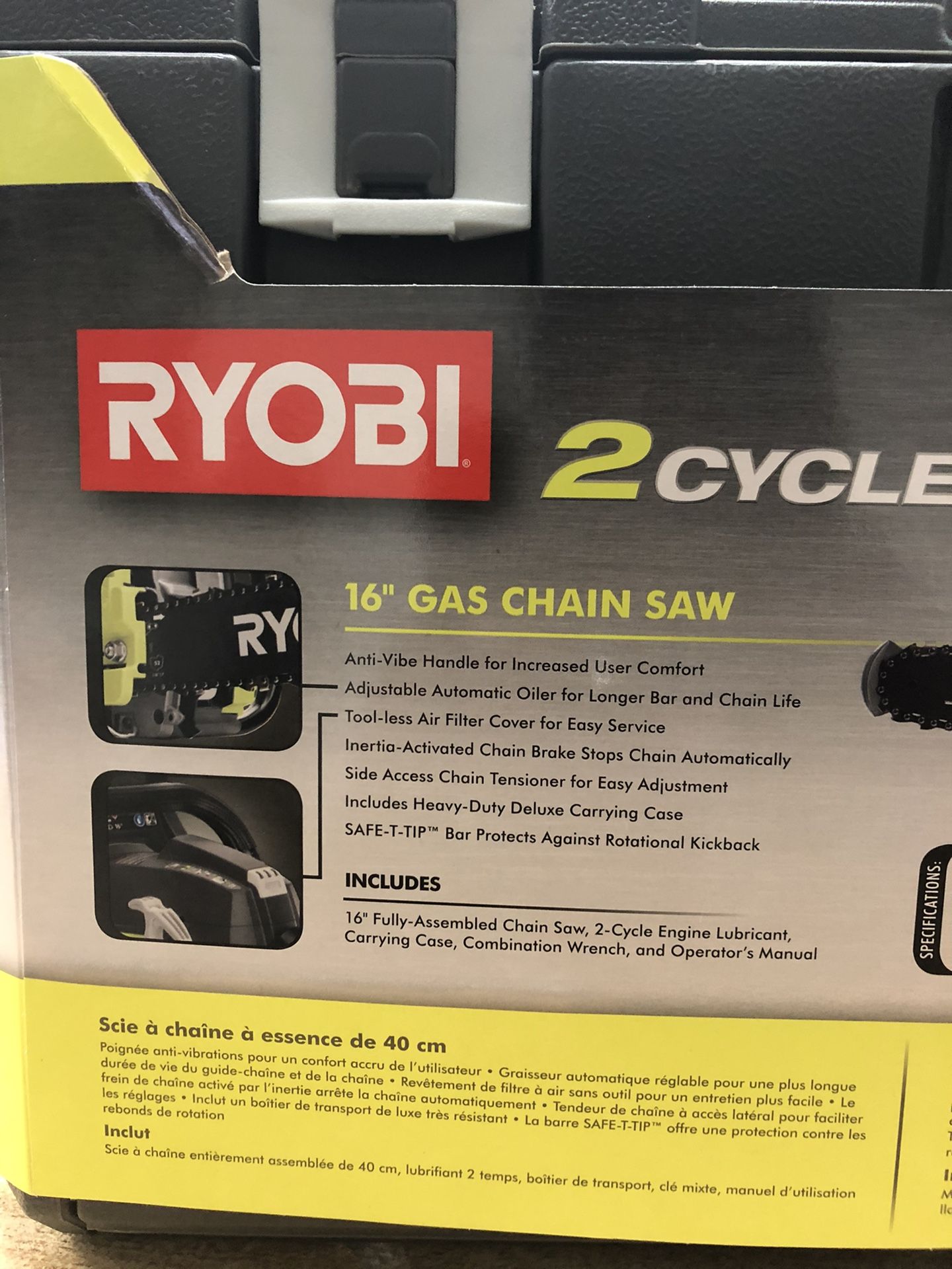 *BRAND NEW* RYOBI RY3716 16" 37cc 2-Cycle Gas Chainsaw w/ Heavy-Duty ...