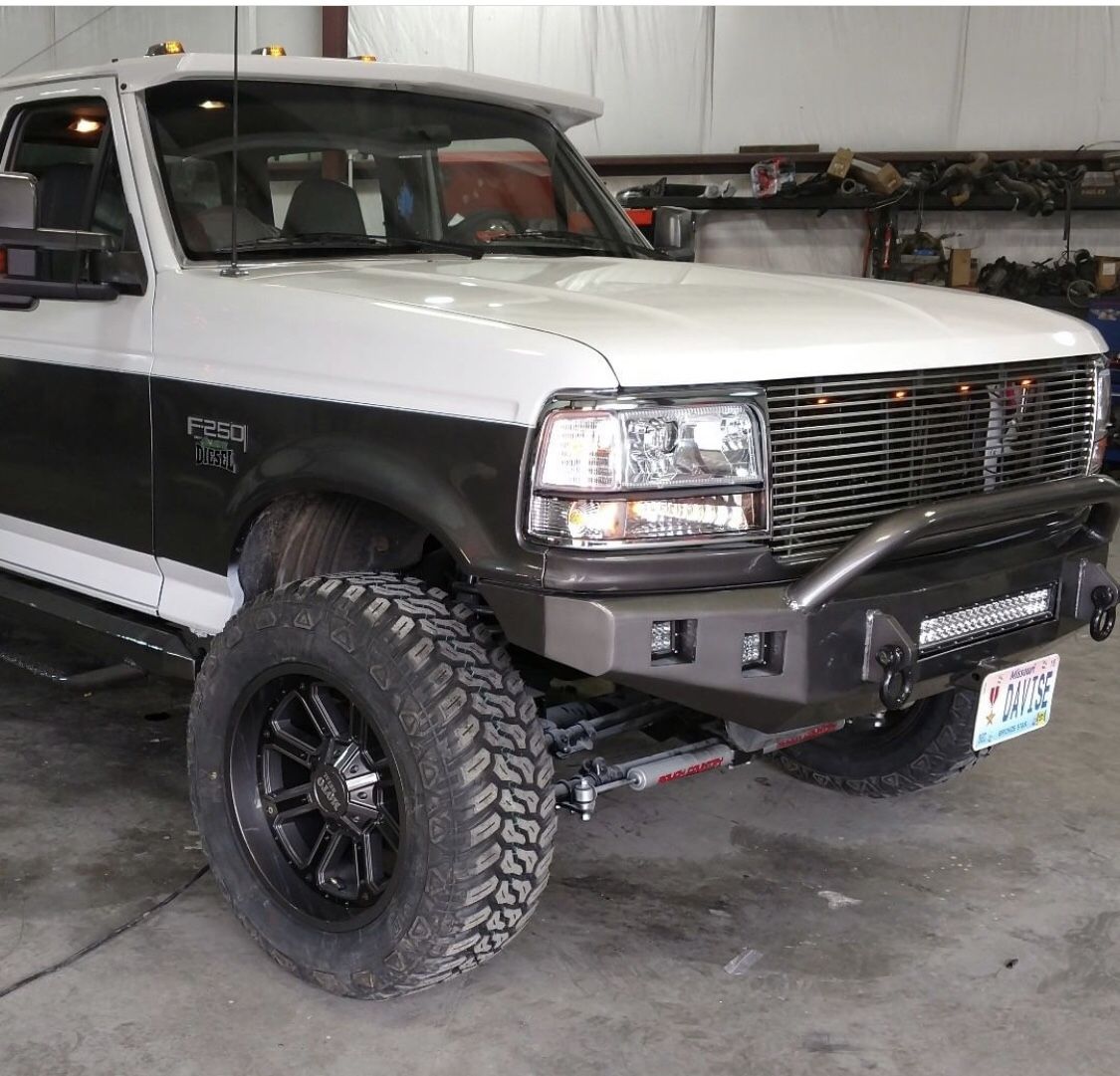 Ford bronco f150 obs 1992-1996 front and rear bumpers bull bar light ...