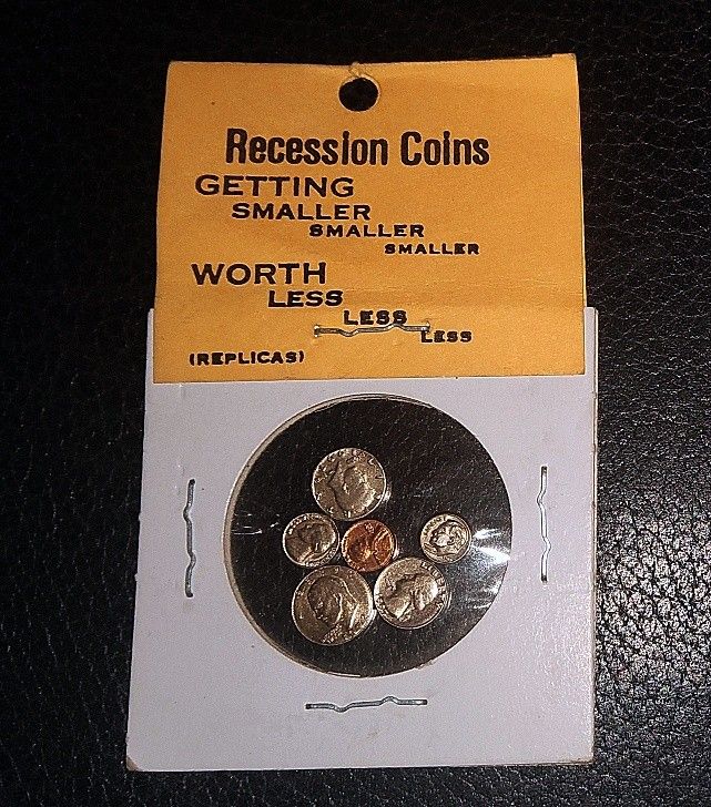 RECESSION COINS GETTING SMALLER AND SMALLER AND WORTH LESS AND LESS ...