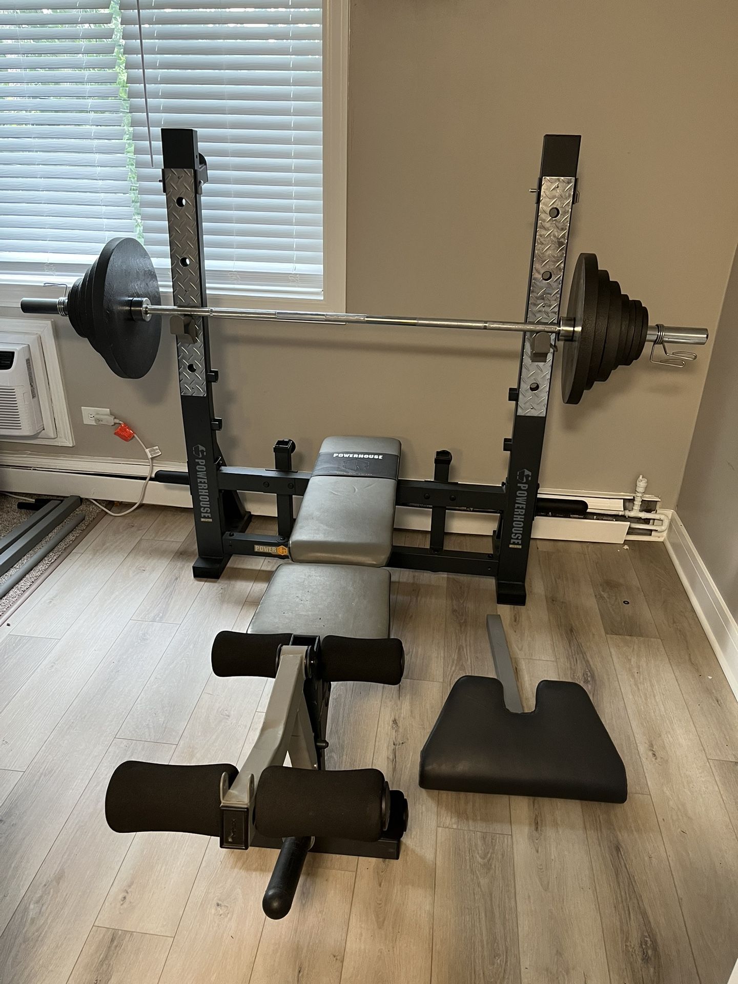 Adjustable Weight Bench, Bar, And Weights for Sale in Glen Ellyn, IL ...