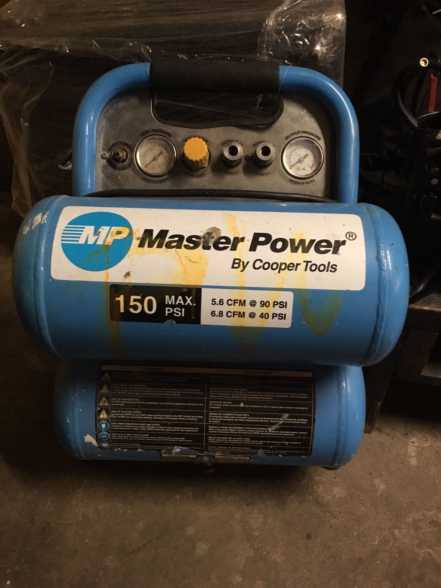A147946 Master Power MPAC521 Air Compressor 150psi, Max 5gal, 120V ...