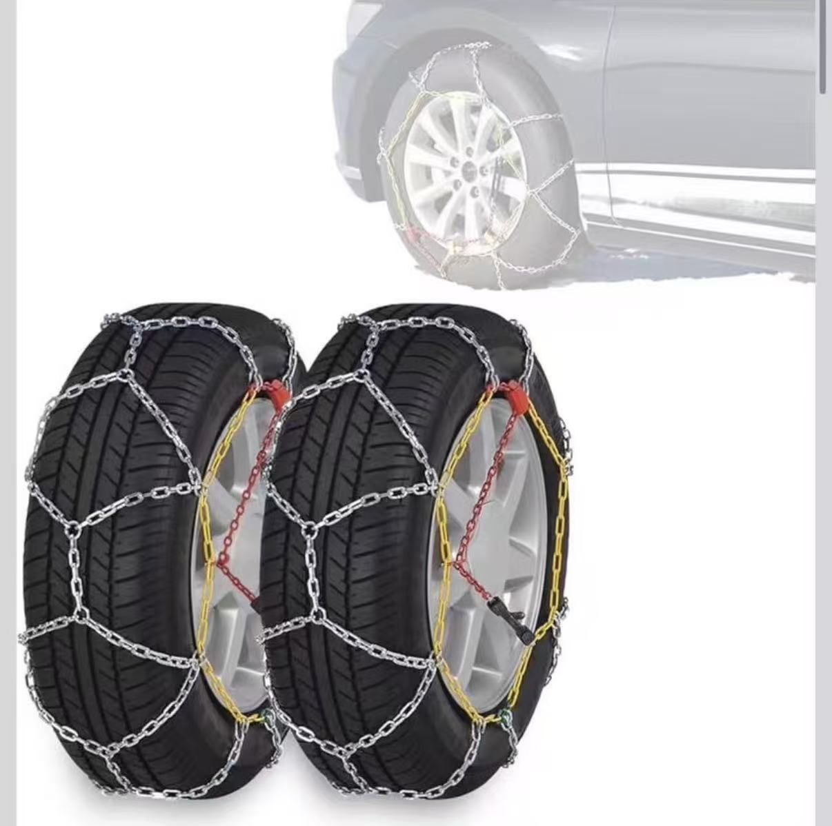 Snow Chains, 2Pcs Semi-automatic Tighten Tire Chain, Universal ...
