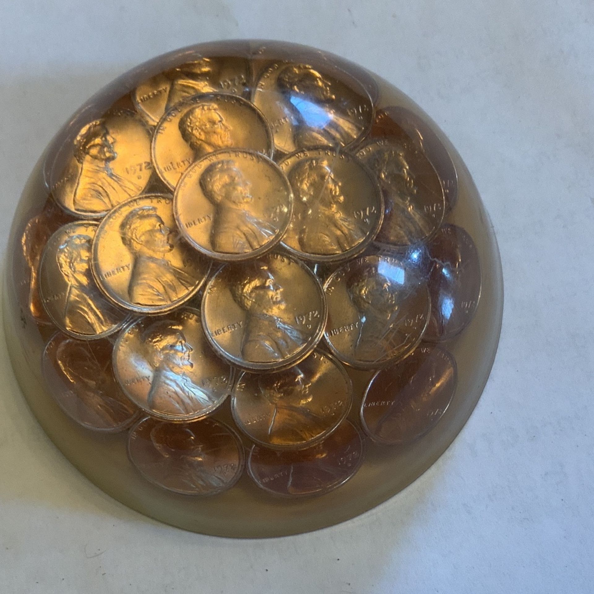 VTG. 1972-D PENNY PAPERWEIGHT. Couple Chips In Resin. $5 for Sale in ...