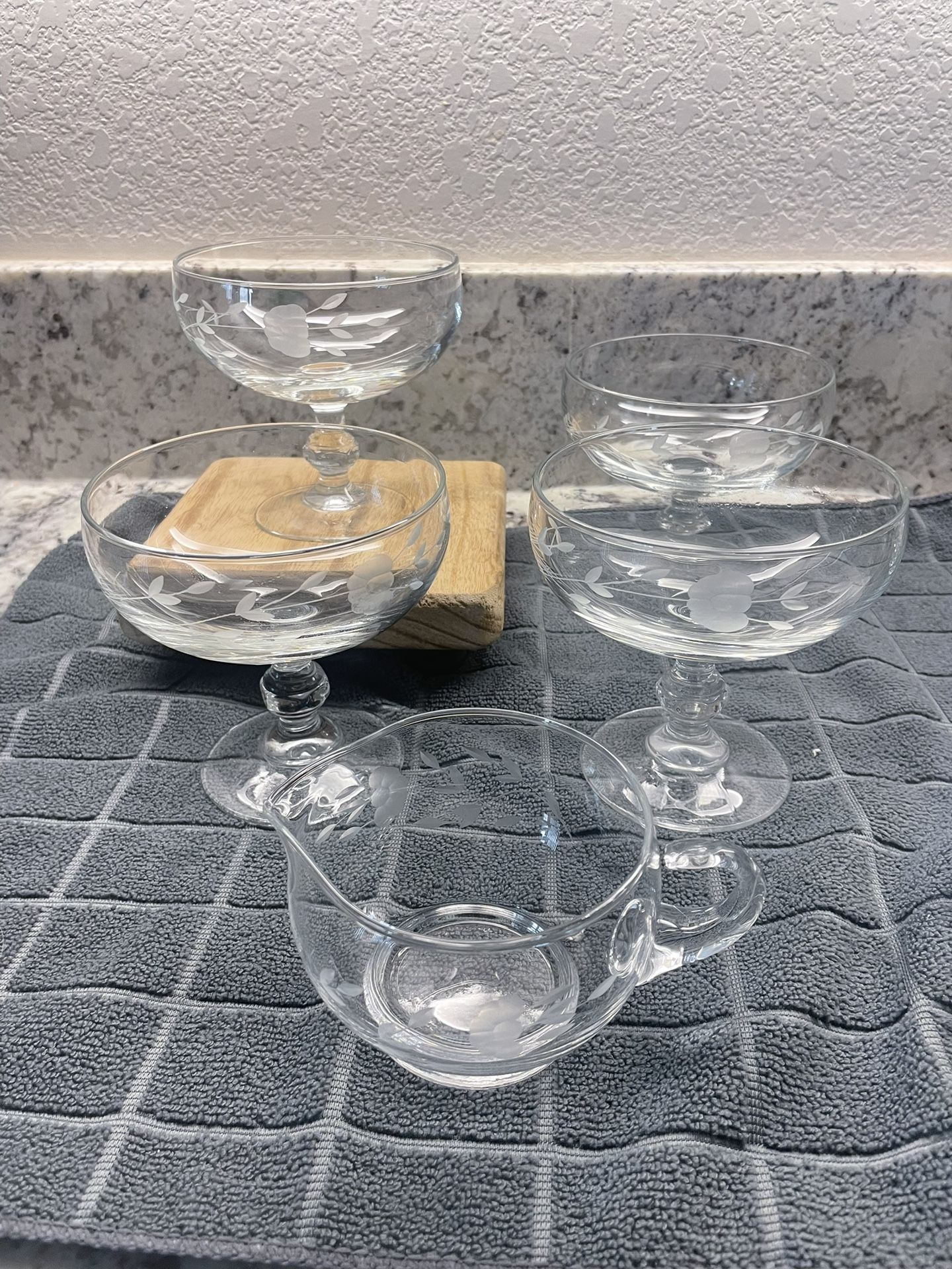 PRINCESS HOUSE Clear Glass Crystal Dessert Dishes Set Of 4 Heritage ...