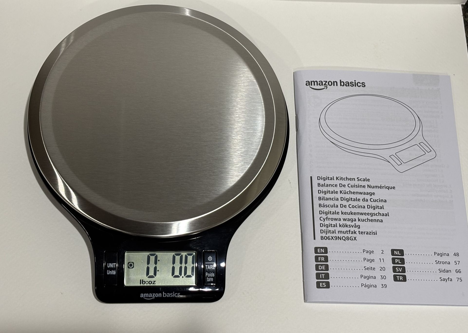 Amazon Basics Digital Kitchen Scale with LCD Display, Batteries ...