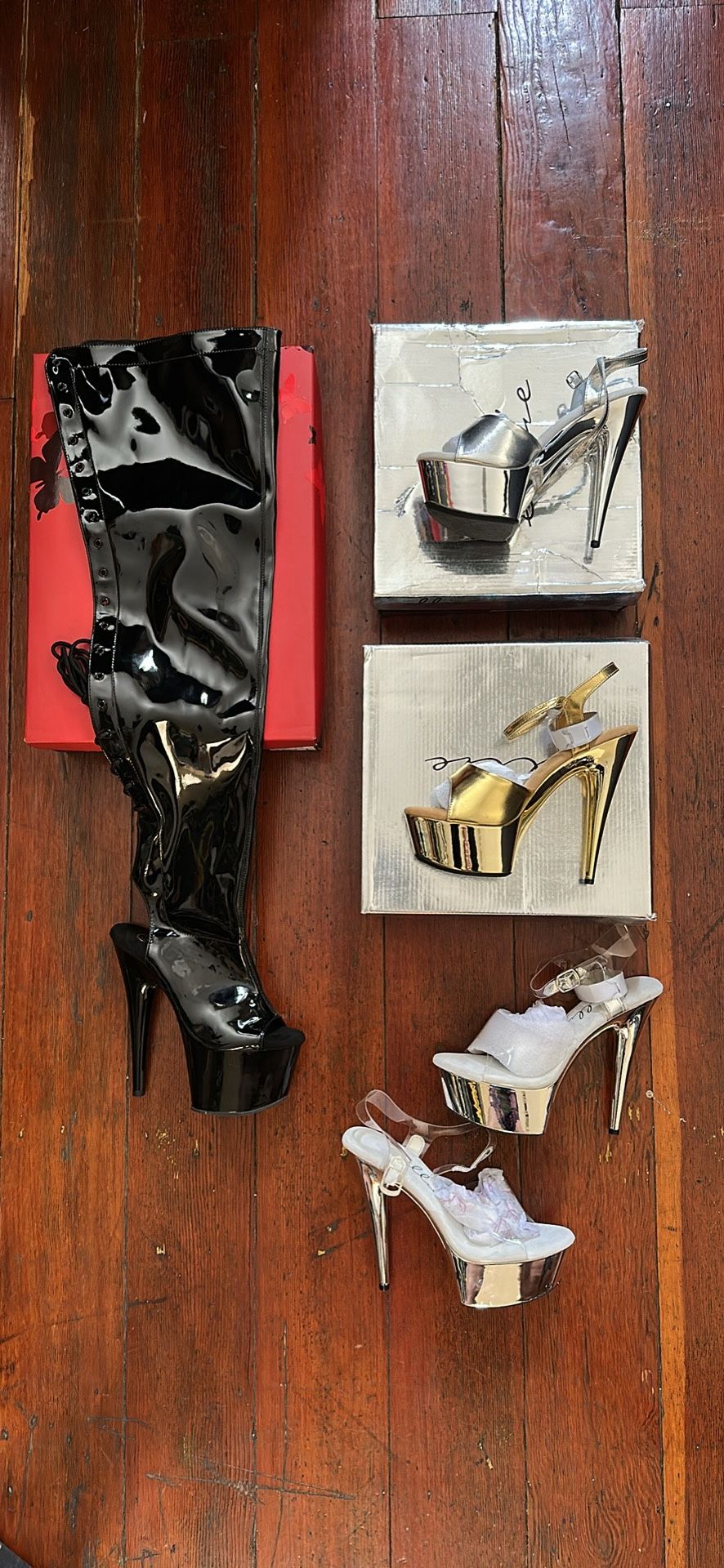 Size 8 Pleaser Shoes & Ellie Heels: Stripper Pole Dance Boots for Sale ...