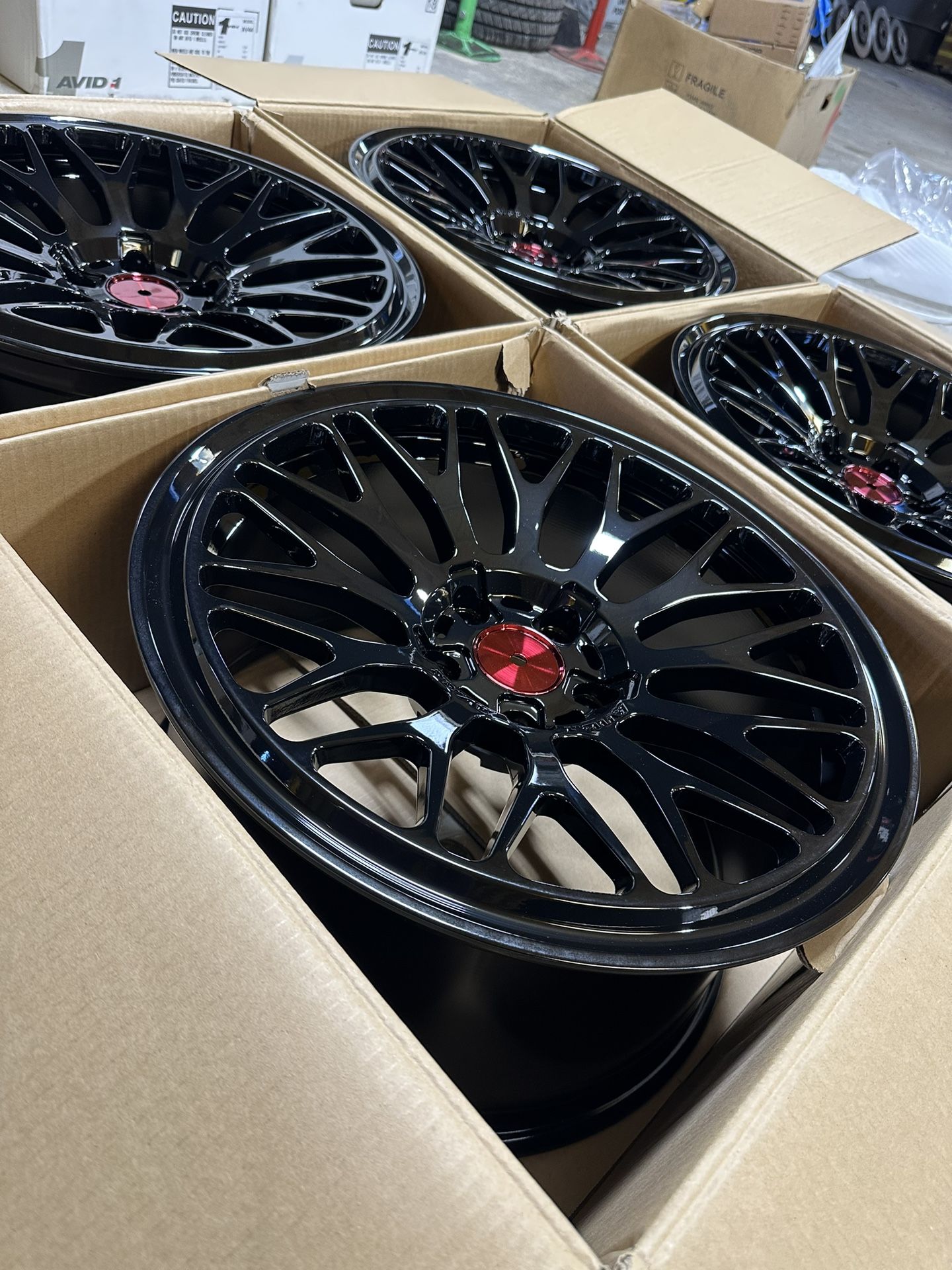 AVID1 AV44 18x9.5 Gloss Black Wheels 5x114.3 +35 (Set of 4) Rim for ...