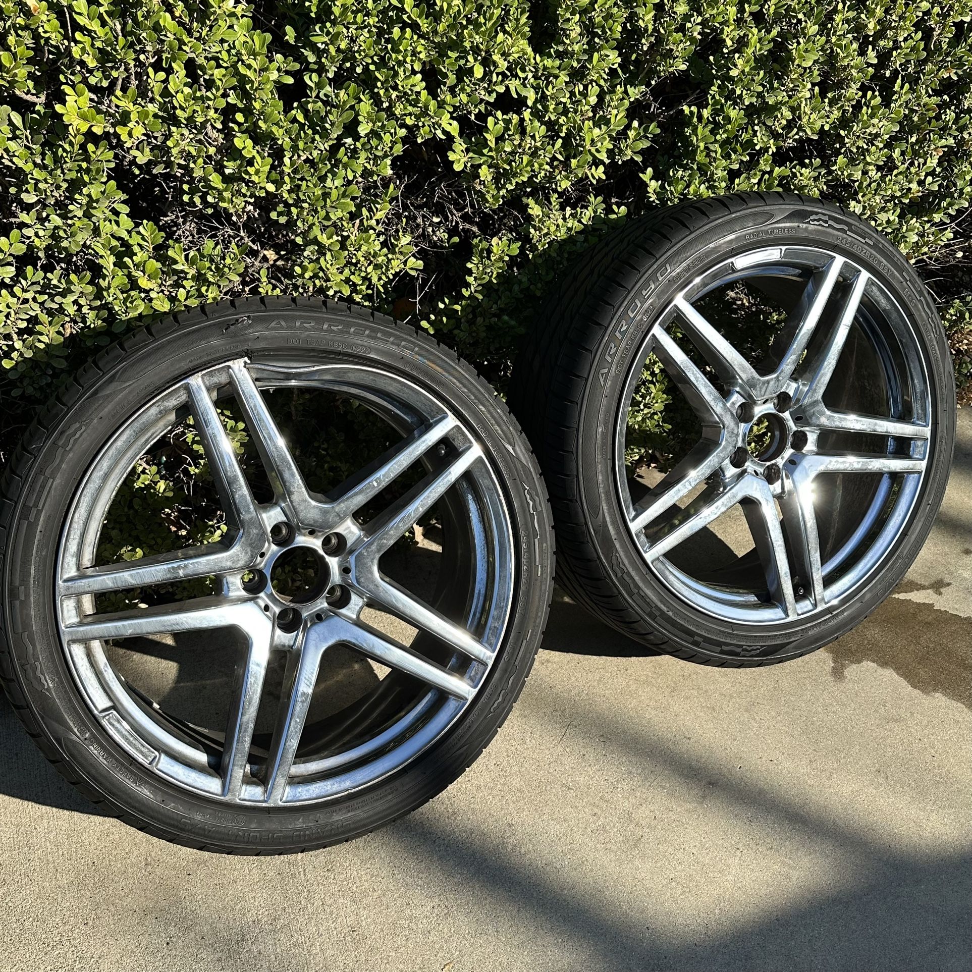2 Mercedes Benz AMG Style Wheels Rims Tires (1 Good, 1 Bad) 20 Inch ...