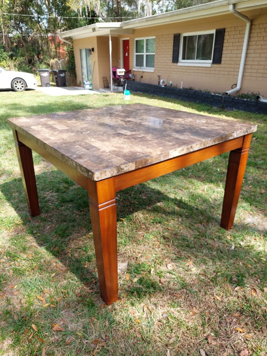 Dining Room Table Kitchen Table Marble Top Square for Sale in Longwood ...