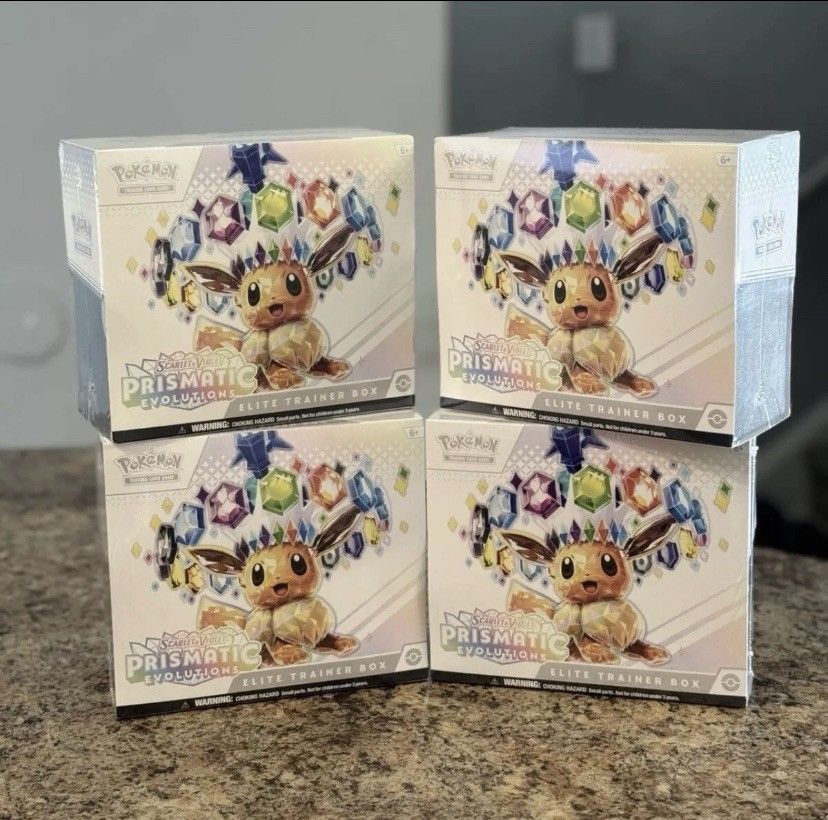 Pokemon Prismatic Evolutions Elite Trainer Box Lot of 4 for Sale in ...