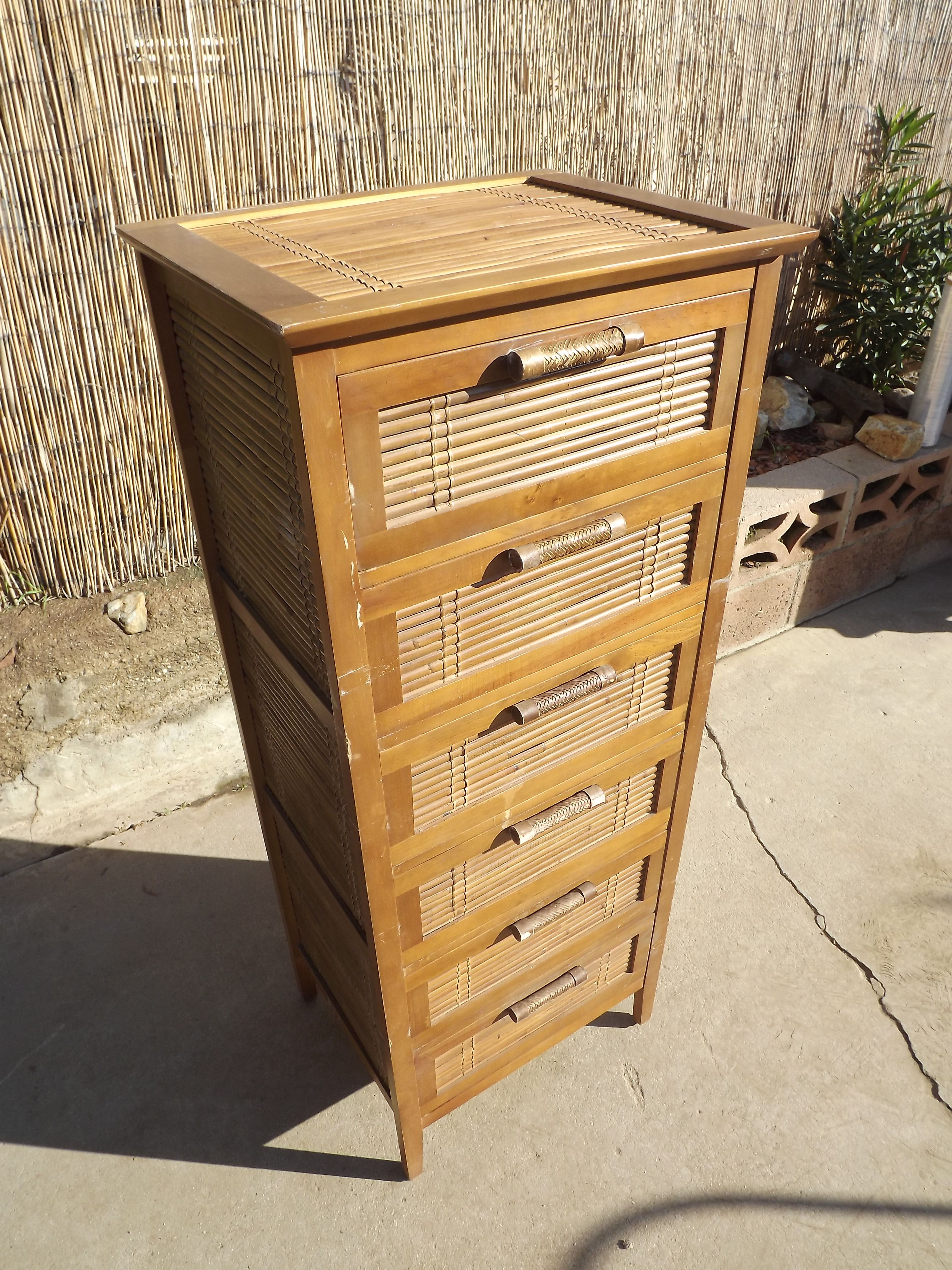 Pier 1 Bamboo Lingerie Chest Dresser 6 Drawer for Sale in Homeland, CA ...