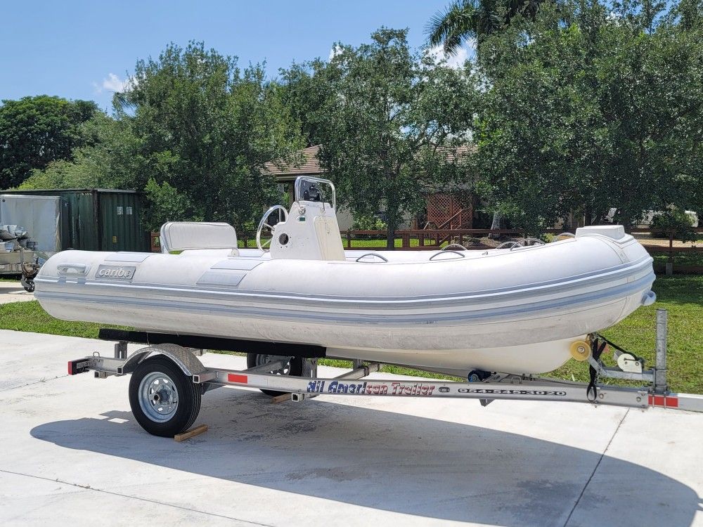 2006 Caribe 13.5 Inflatable Boat Hull RIB Dinghy Tender Side Console ...