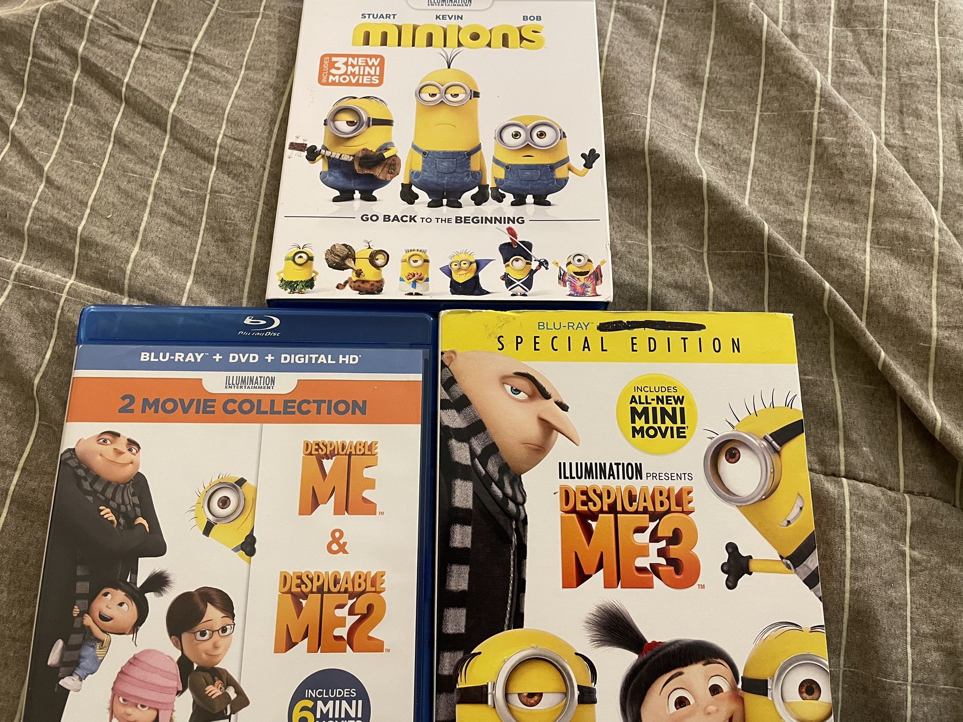 DESPICABLE ME / DESPICABLE ME 2 / DESPICABLE ME 3 / MINIONS (Blu-ray) 4 ...