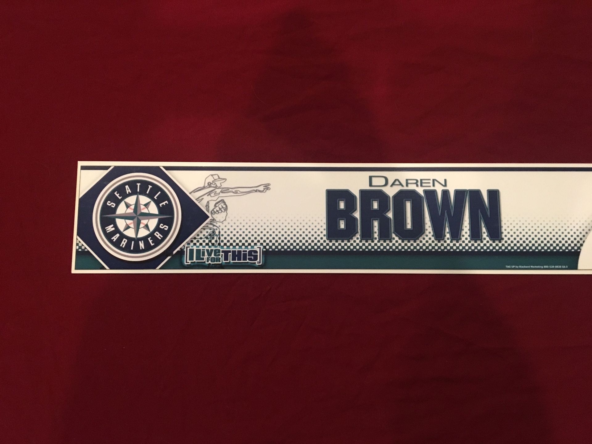 Daren Brown #73 Seattle Mariners Clubhouse Locker Room Nameplate Tag ...