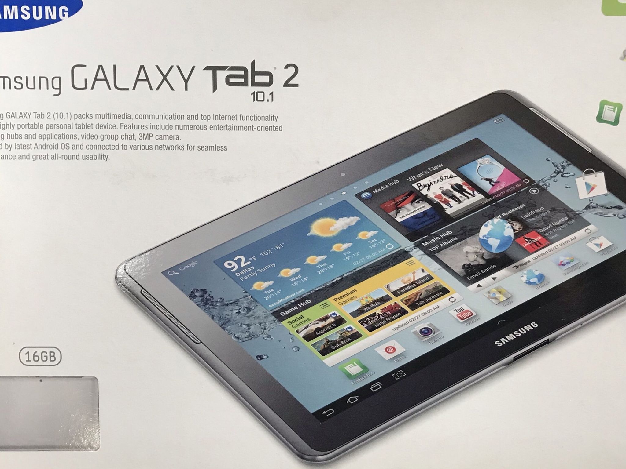Samsung Galaxy Tab 2 10.1 Tablet 16GB Titanium Silver (New, Open Box ...