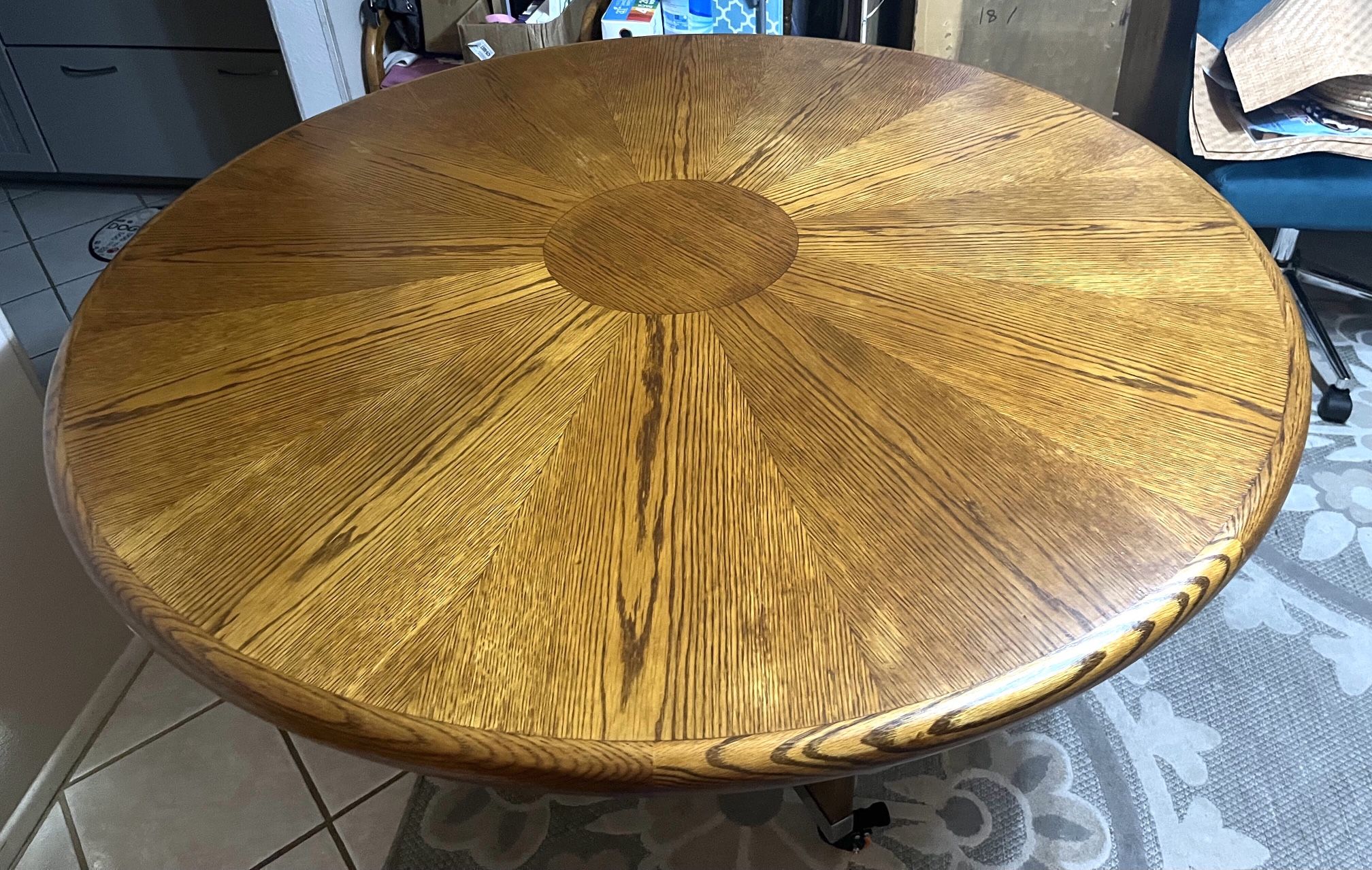 52 Inch Round Oak Dining Table/ Price Reduced! for Sale in San Antonio ...