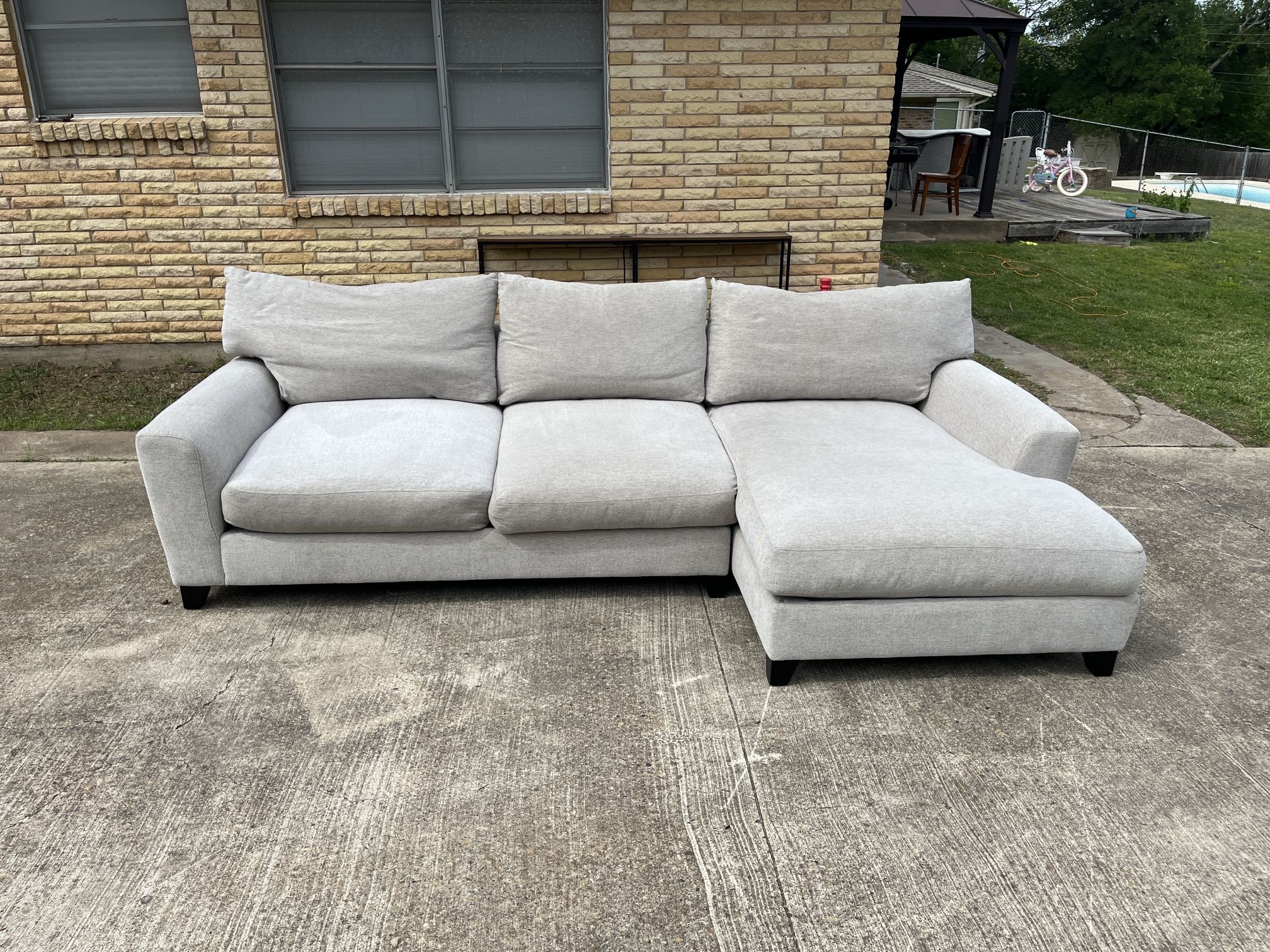 Deep Seated Feather Down Sectional Couch With Chaise! for Sale in Grand ...