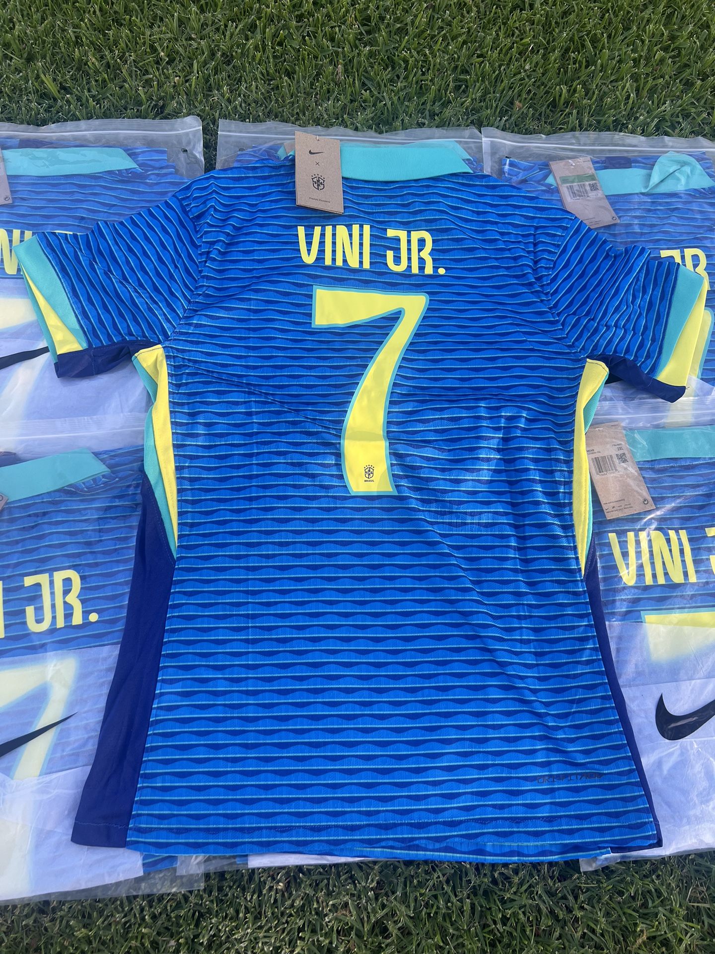 Soccer jersey player version Brasil Vini jr new jersey jerseys away ...