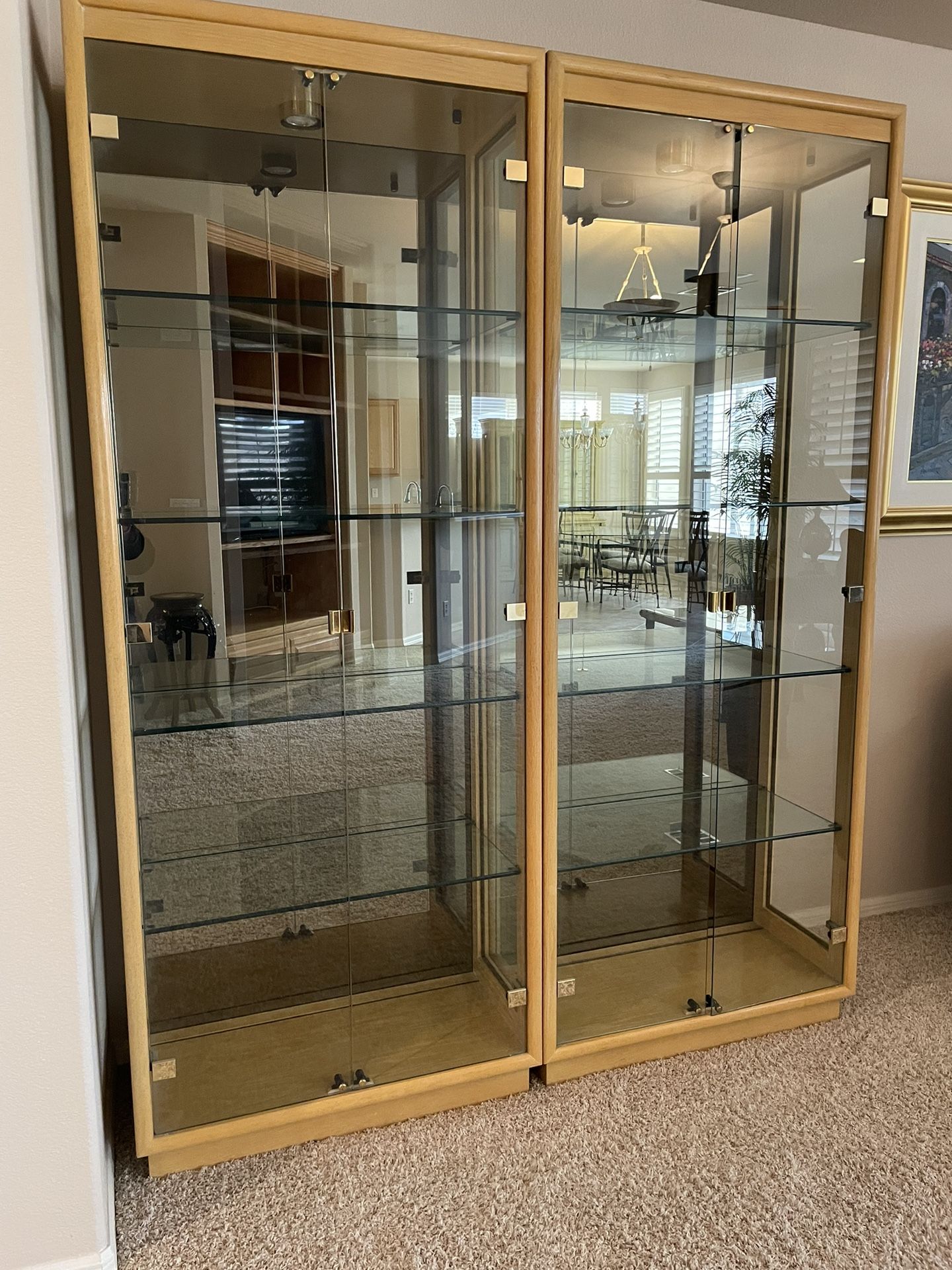 Pair Brass/wood/glass Lighted Display Cabinets for Sale in Las Vegas ...