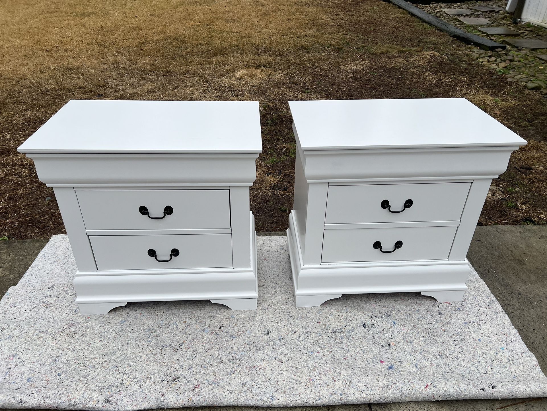 2 Large White Cherry Wood Refinished nightstands $299 for both. CAN ...