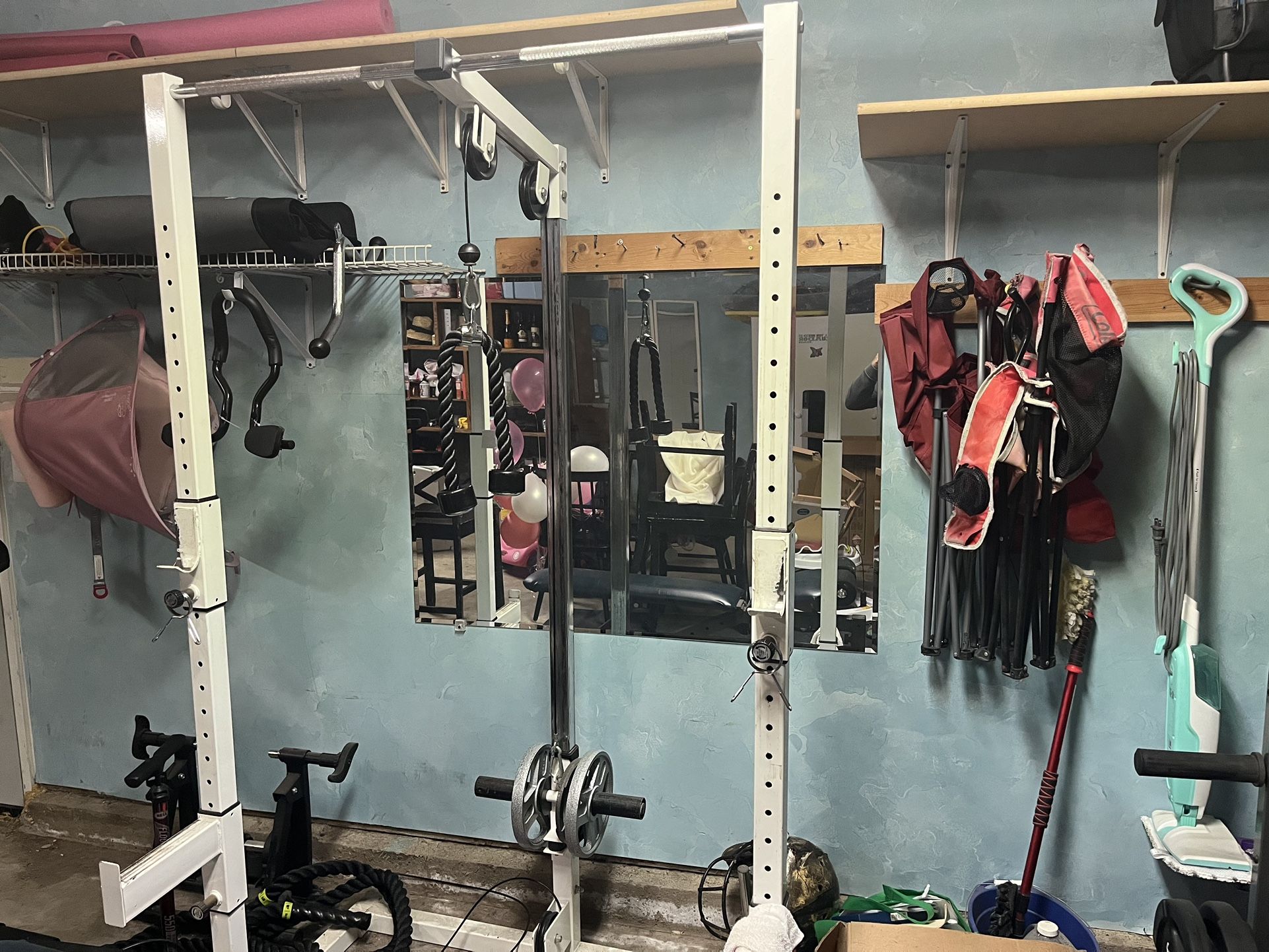 Squat/bench Rack With Tricep Pulldown/bicep Pulls . for Sale in ...