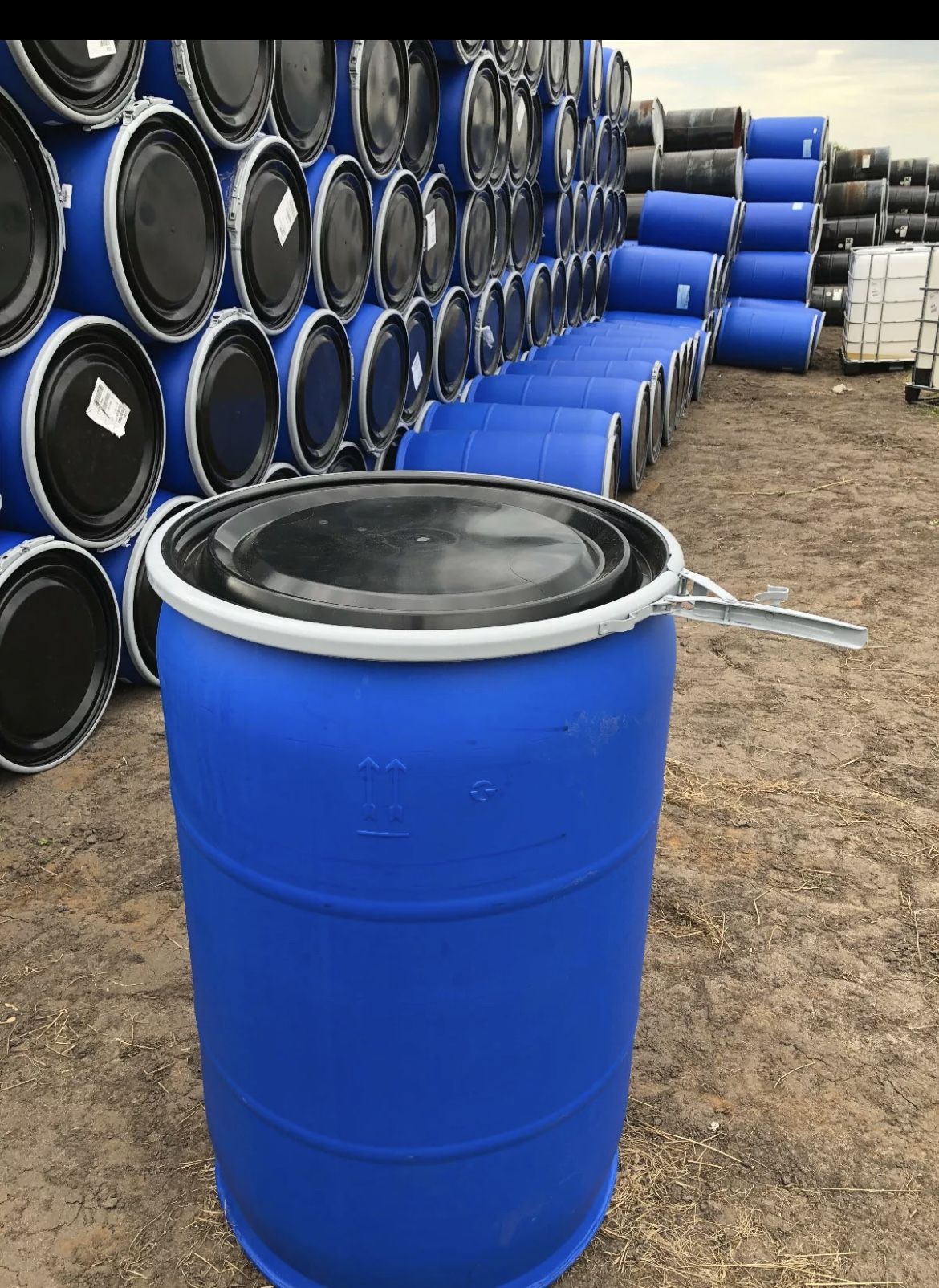 55 gallons plastic barrels open top, Barriles con aro de metal for Sale ...