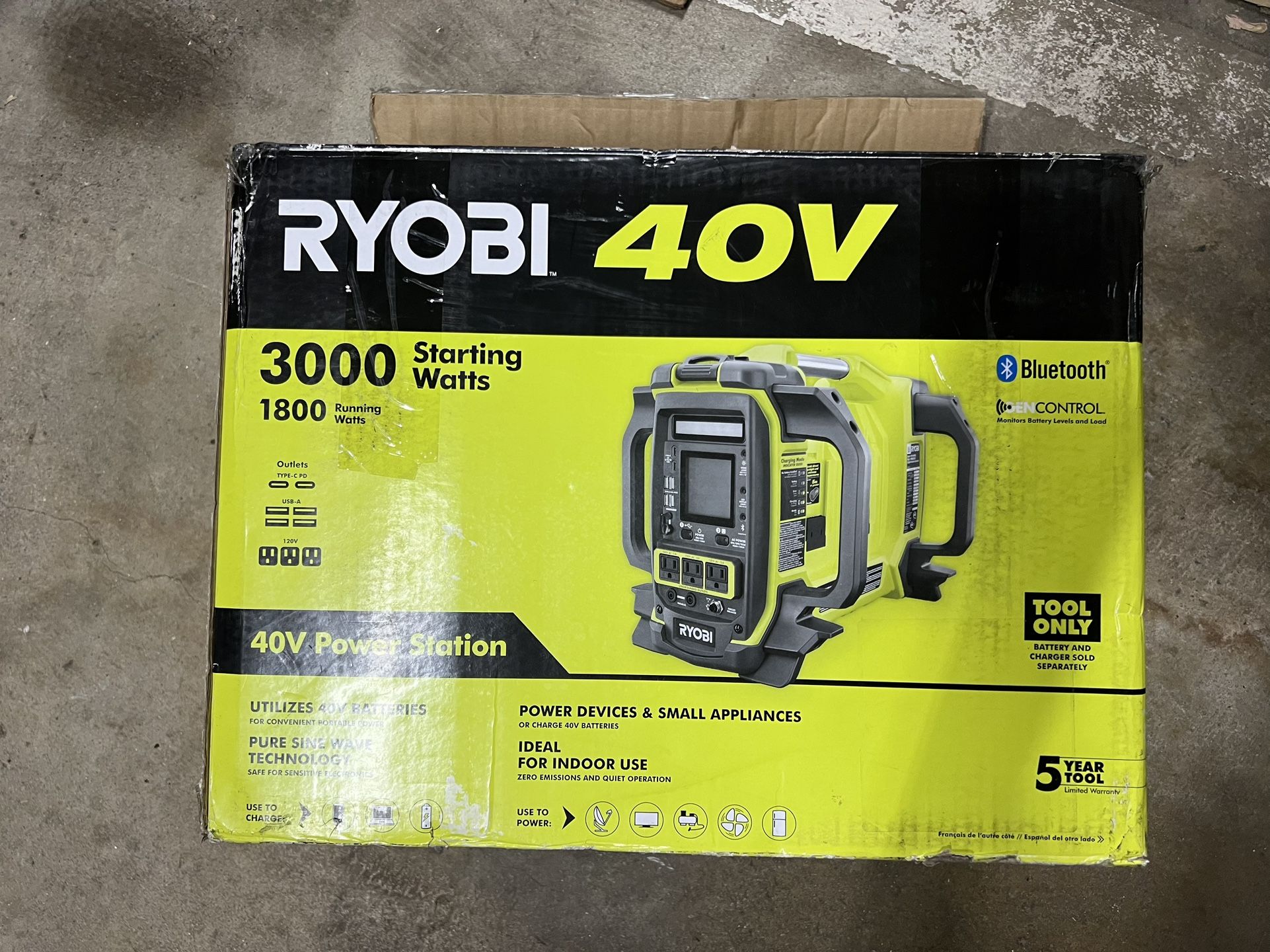 Ryobi 40v 1800w Solar Generator (Tool Only) Open Box Local pickup for ...