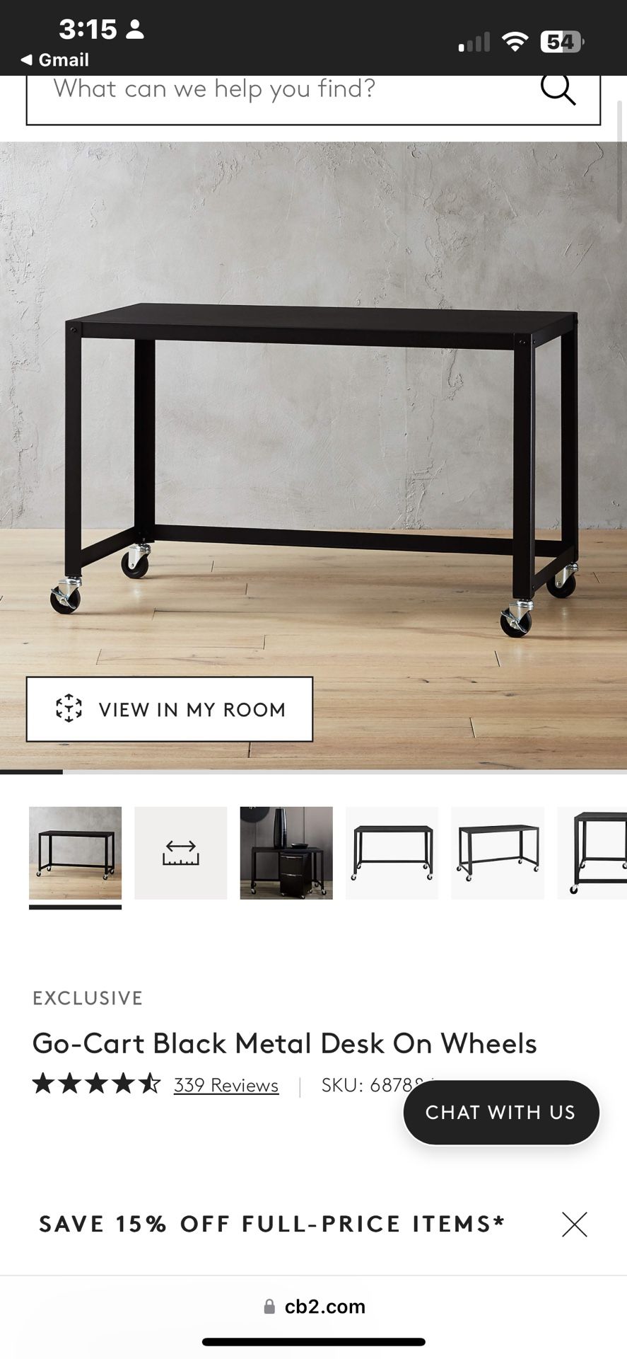 CB2 Go-Cart Black Metal Desk for Sale in Costa Mesa, CA - OfferUp