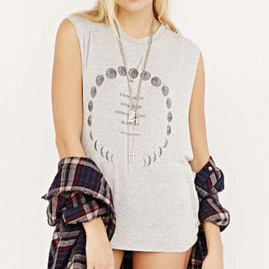 Urban Outfitters x TMD Edgar Allan Poe Quote/Lunar Moon Muscle Tank ...