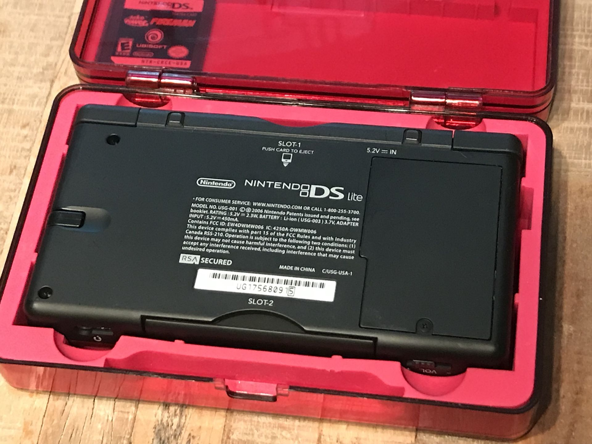 Nintendo DS Lite Crimson/Black Handheld System with Games, Stylus ...