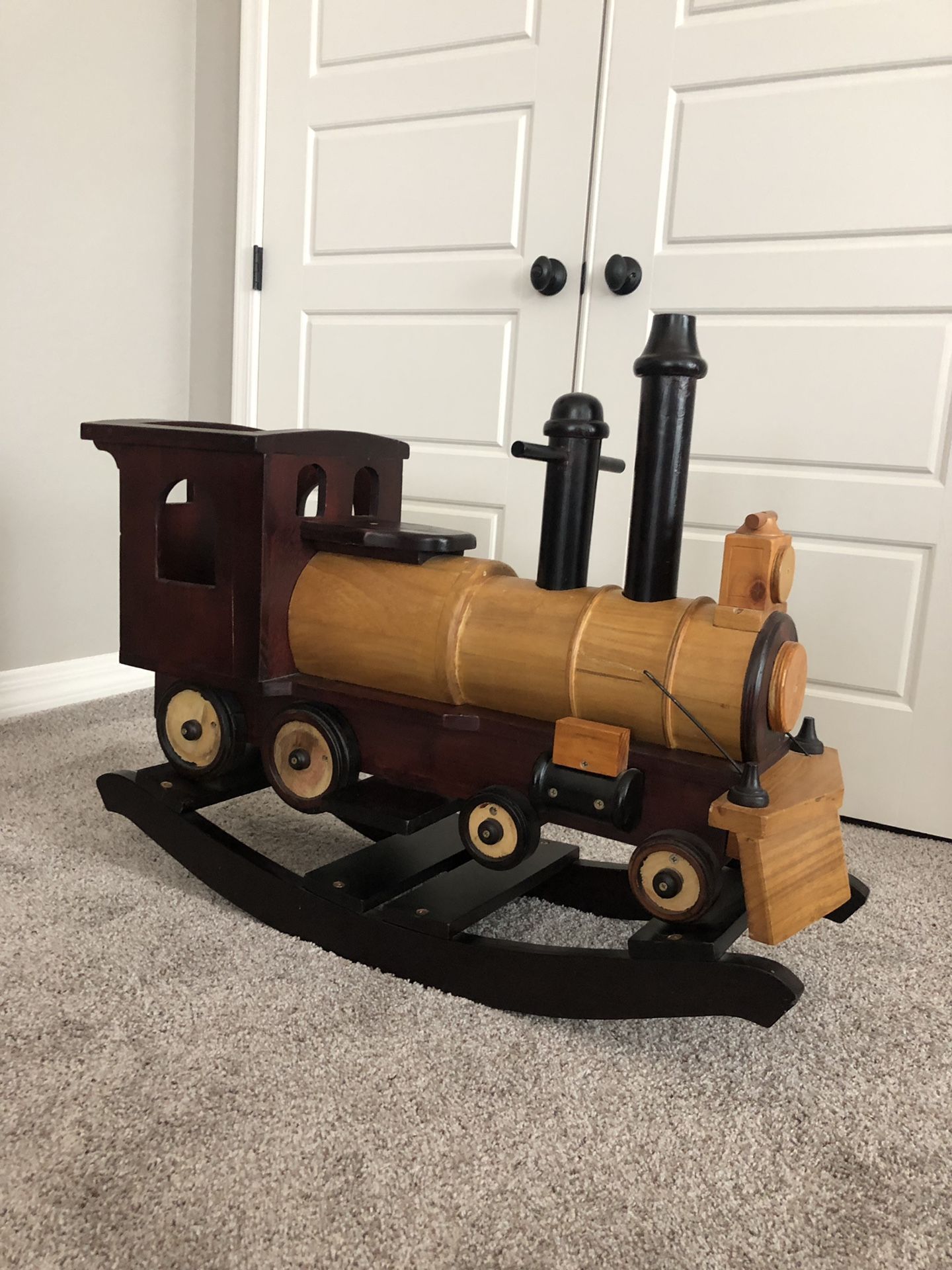 Vintage Style Kids Ride On Rocking Train Wooden Retro Rocker for Sale ...