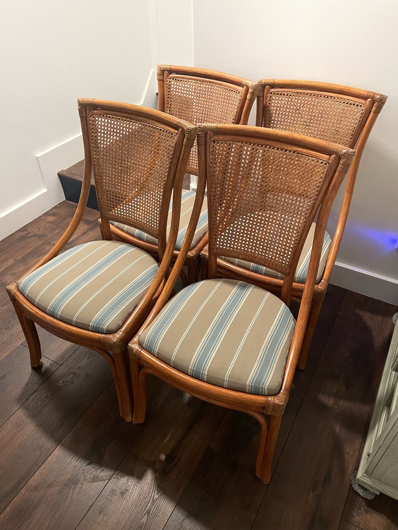 Palecek Boho Tropical Rattan and Cane Backing Dining Chairs - Set of 6 ...