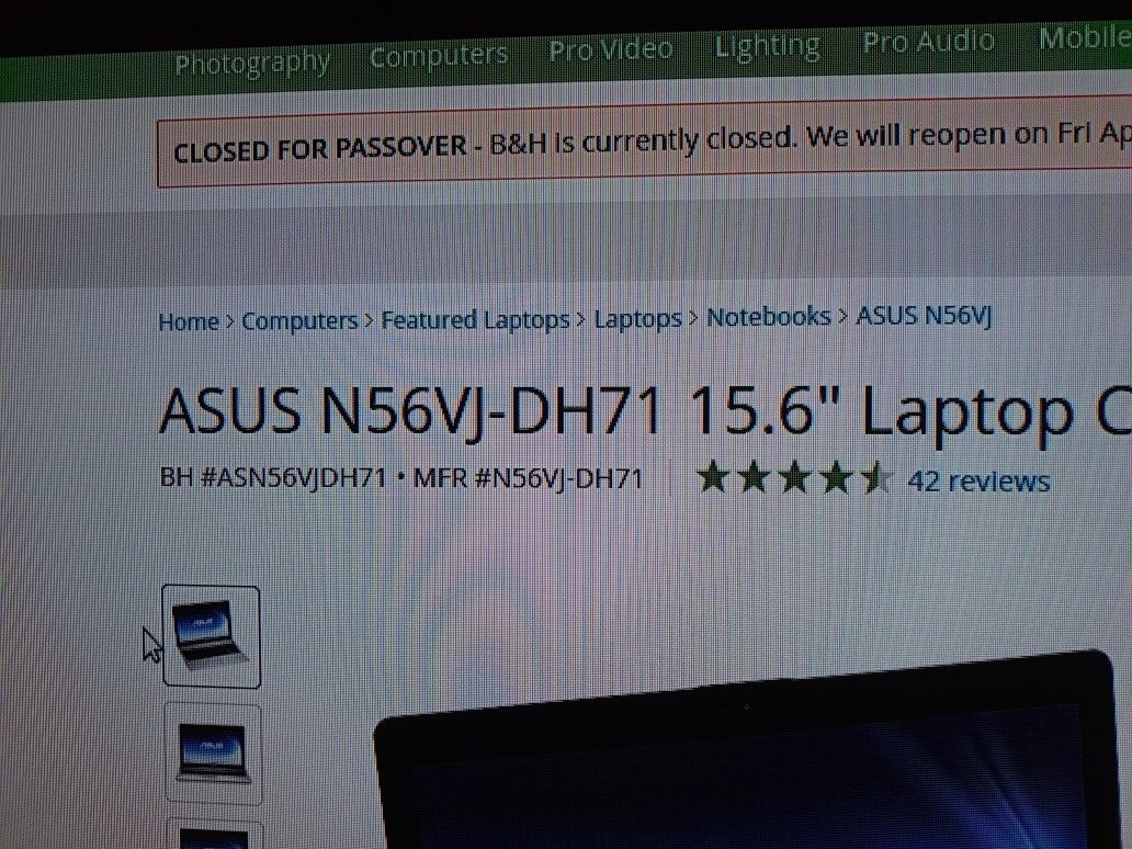 Asus Gaming Laptop N56V-DH71 NEW 500Gb HD, 8gb Ram, DVD No Fingerprint ...