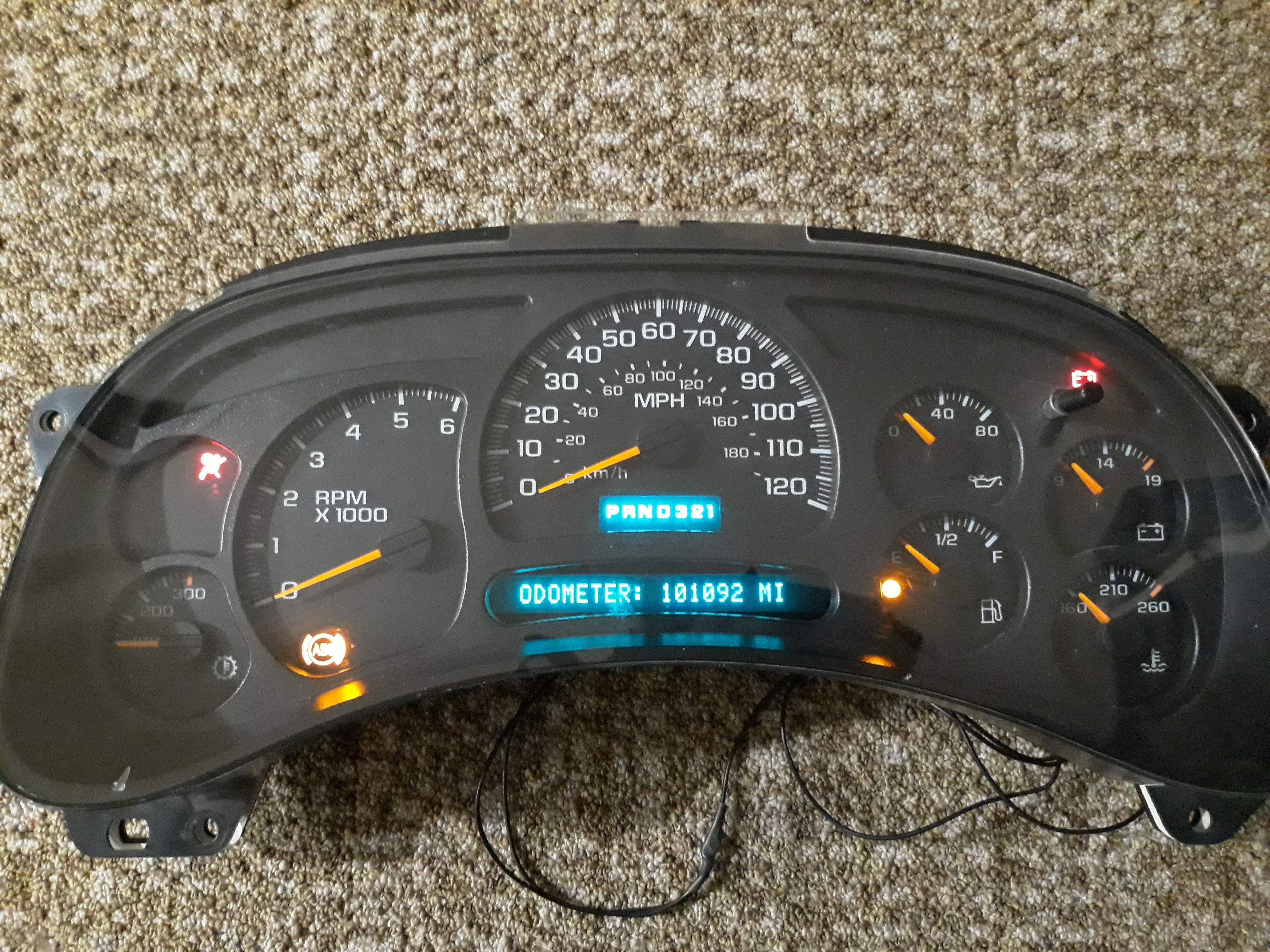 GM Chevy Gauge Cluster 101k miles, trans temp gauge, rebuilt, tahoe ...