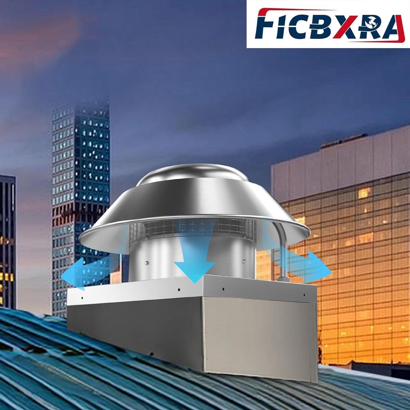 Roof Exhaust Fan Direct Drive Axial Downblast Exhaust Fan -21" Fan Base ...