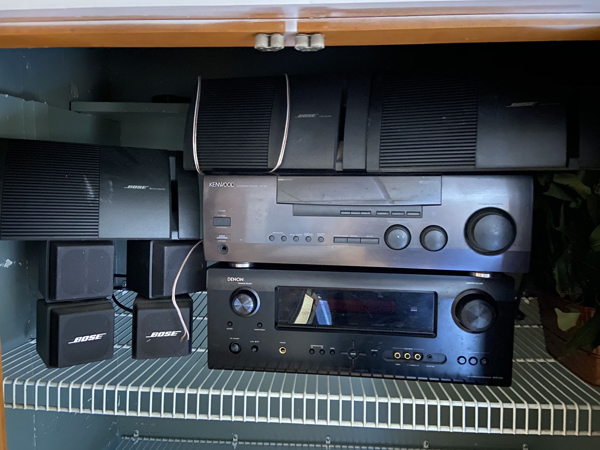 Bose surround sound, Kenwood, Denon, JVC receiver and Sylvania Blu-ray ...