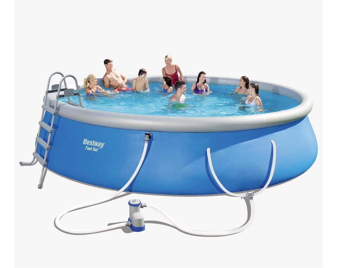 4ft deep!!! Bestway Fast Set 18ft x 48" Swimming Pool Set with Pump ...