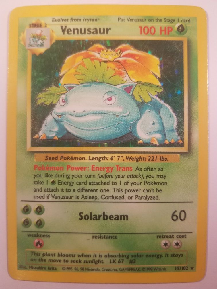 *SHIP ONLY* Moderately Played (MP) Venusaur Holofoil #15/102 Original ...