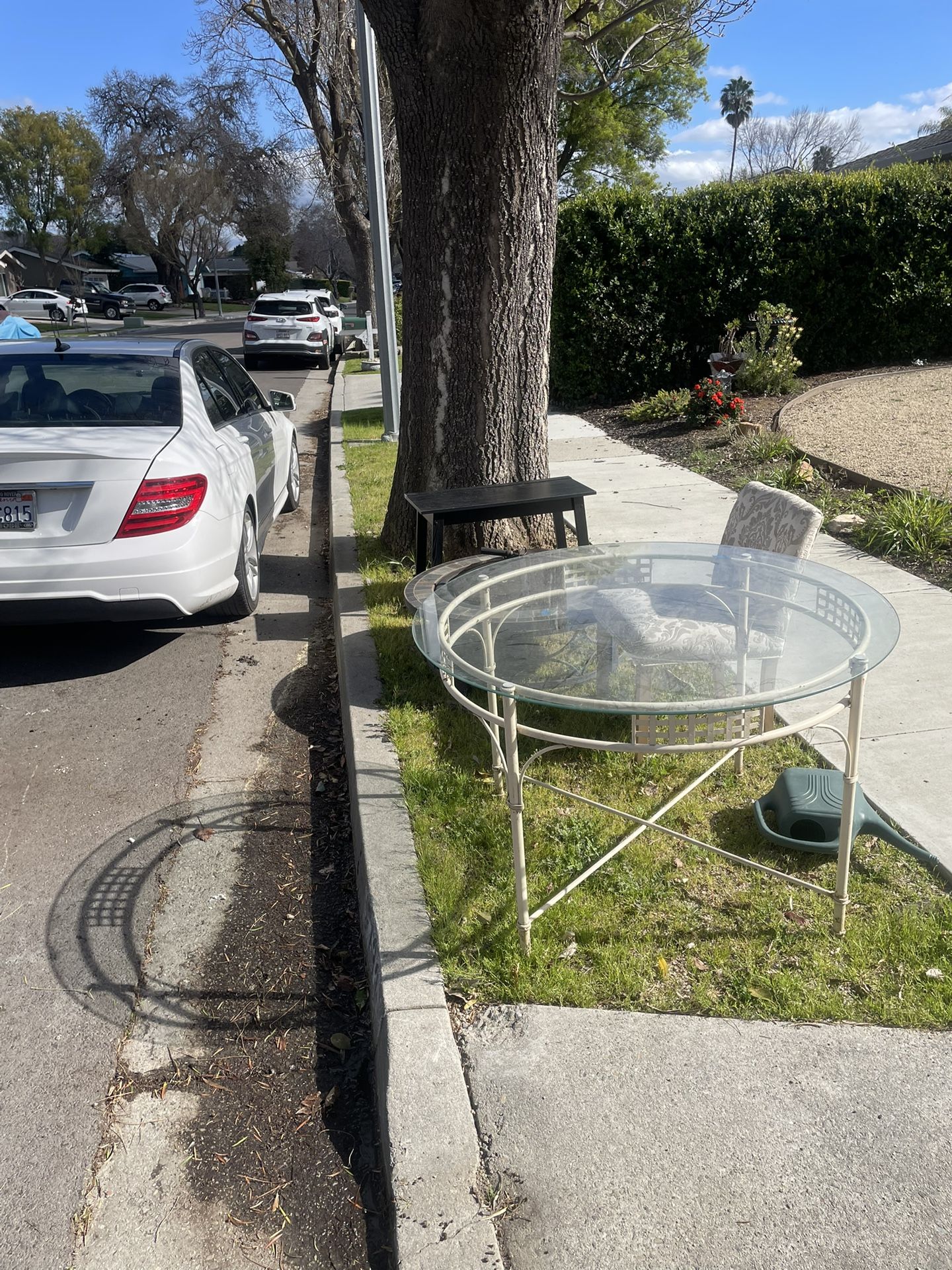 Free At curb - Dining Table/glass Top, Firepit, FREE! for Sale in San ...