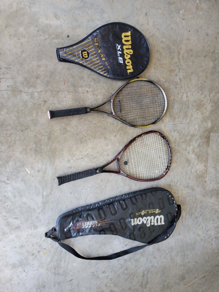 Wilson tennis rackets with case. Give me your best offer! Excellent ...