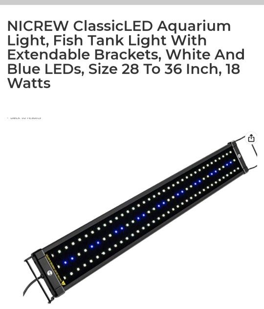 Nicrew Led Aquarium Light Fish Tank With Extendable Brackets | Shelly ...