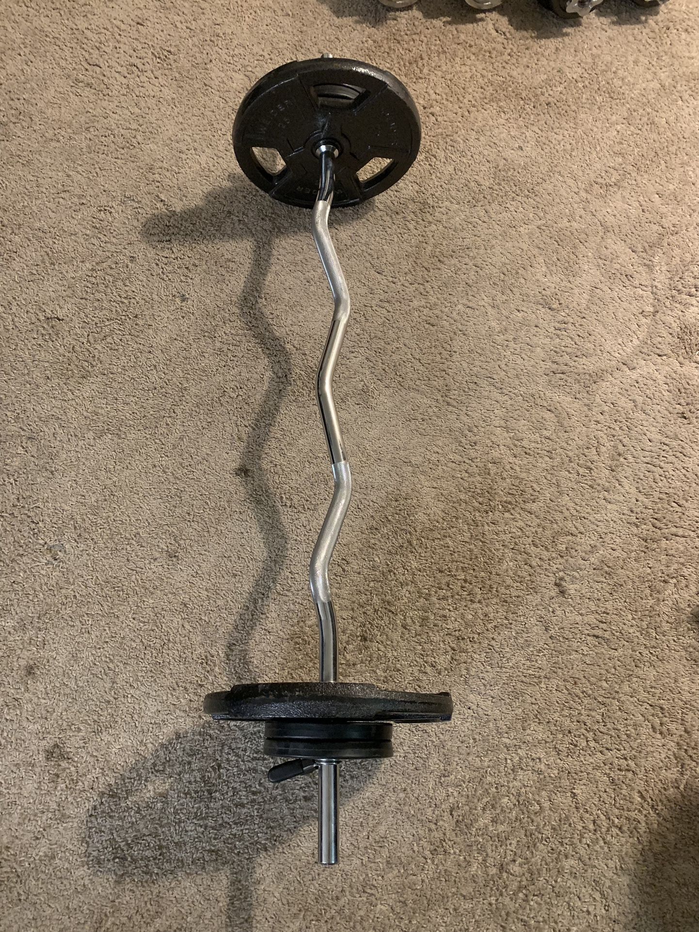 Curl Bar + Weight Plates: Total 70 Pounds for Sale in Woodinville, WA ...