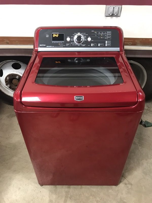1 1/2 Year Old Red Maytag Bravos Heavy Duty Super Capacity Washer for ...