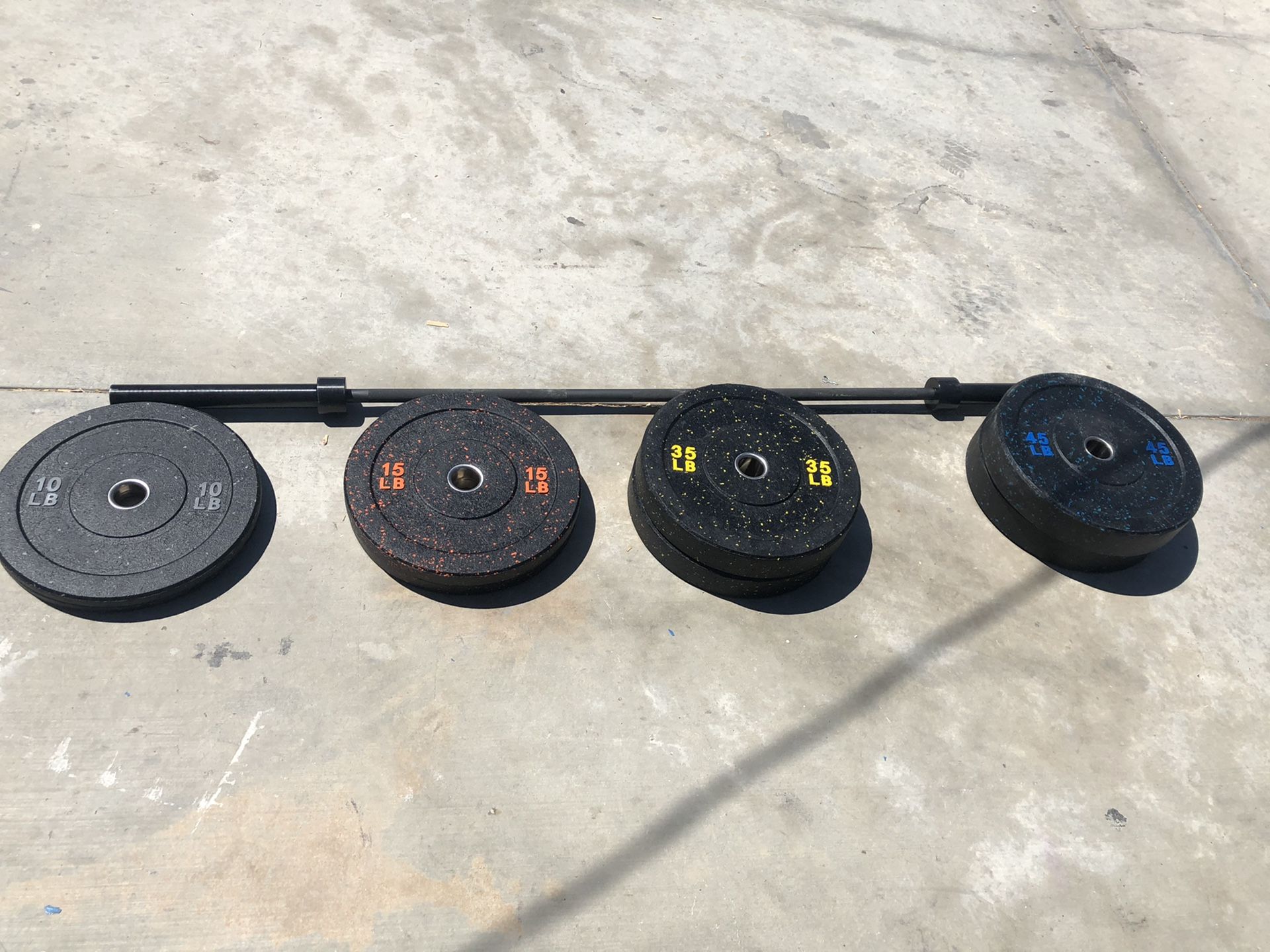 Olympic bar & plates for Sale in Los Angeles, CA - OfferUp