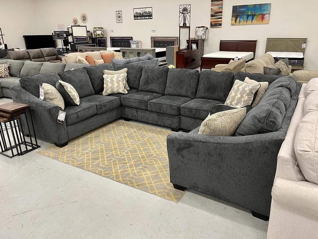 Black Microfiber Sectional Sofa