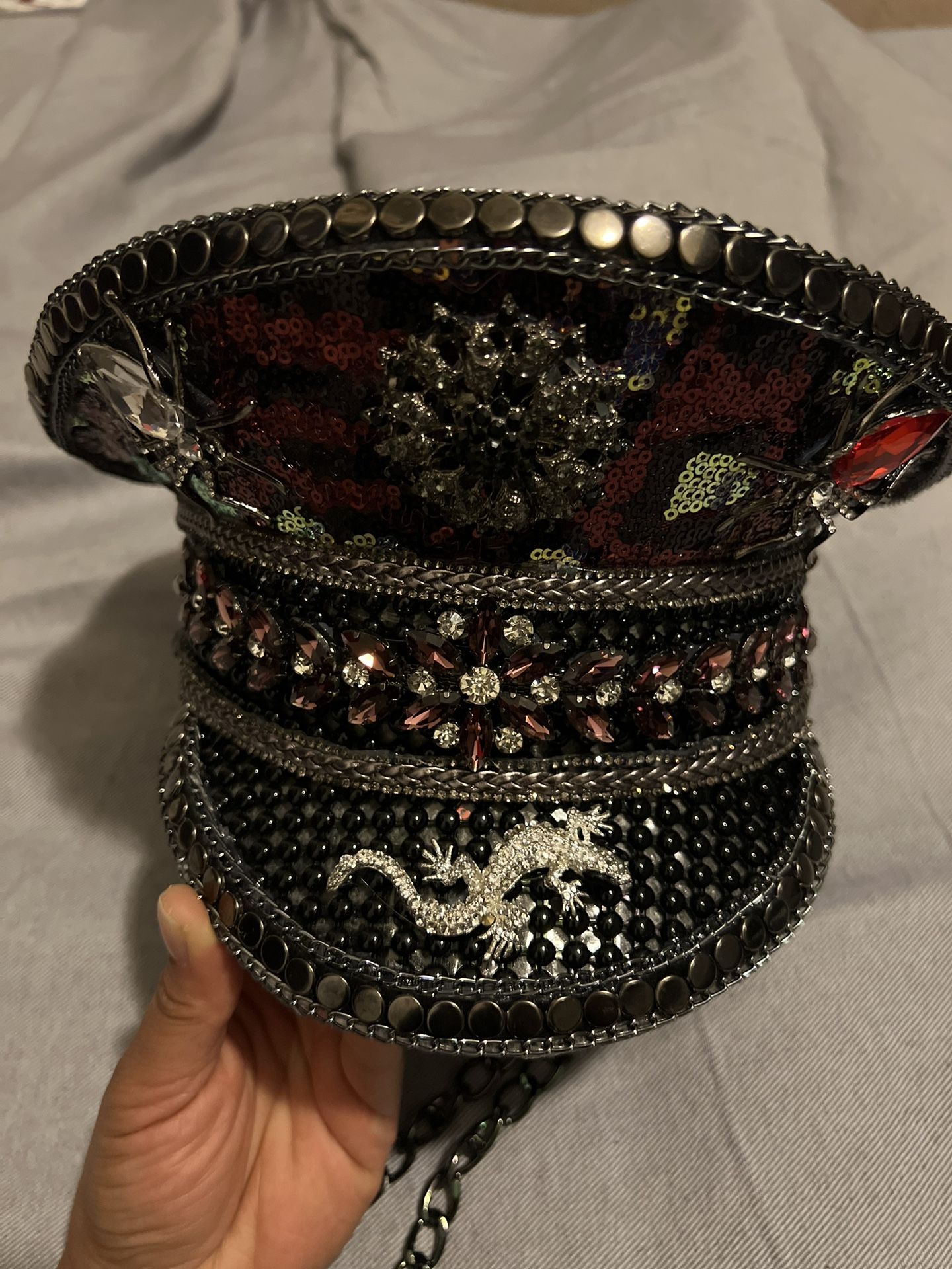 Steamboat Sequence and Rhinestone Captains Hat - Burning Man, EDC ...