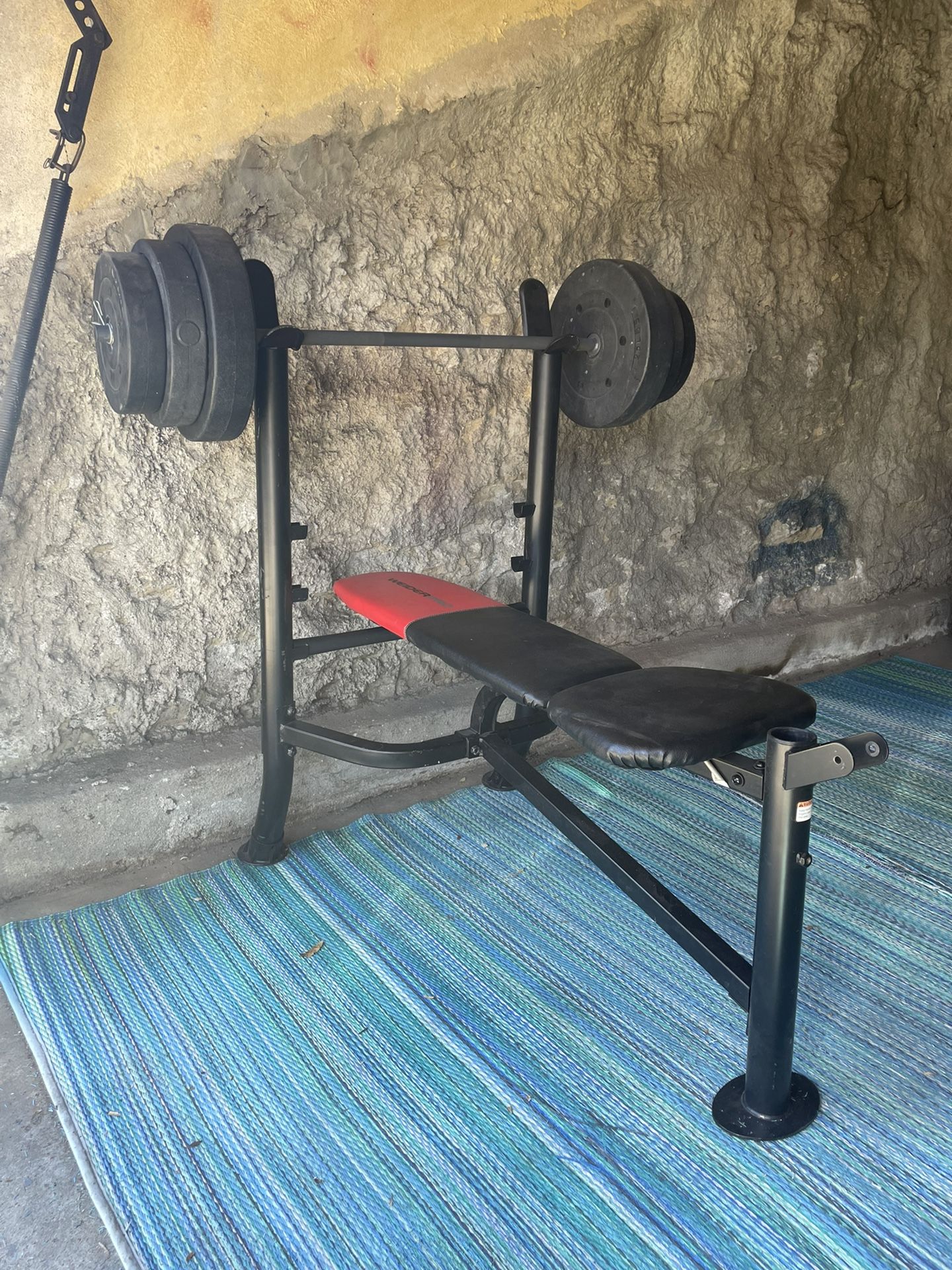 Adjustable Weight Bench with 100 lbs of weights for Sale in Los Angeles ...