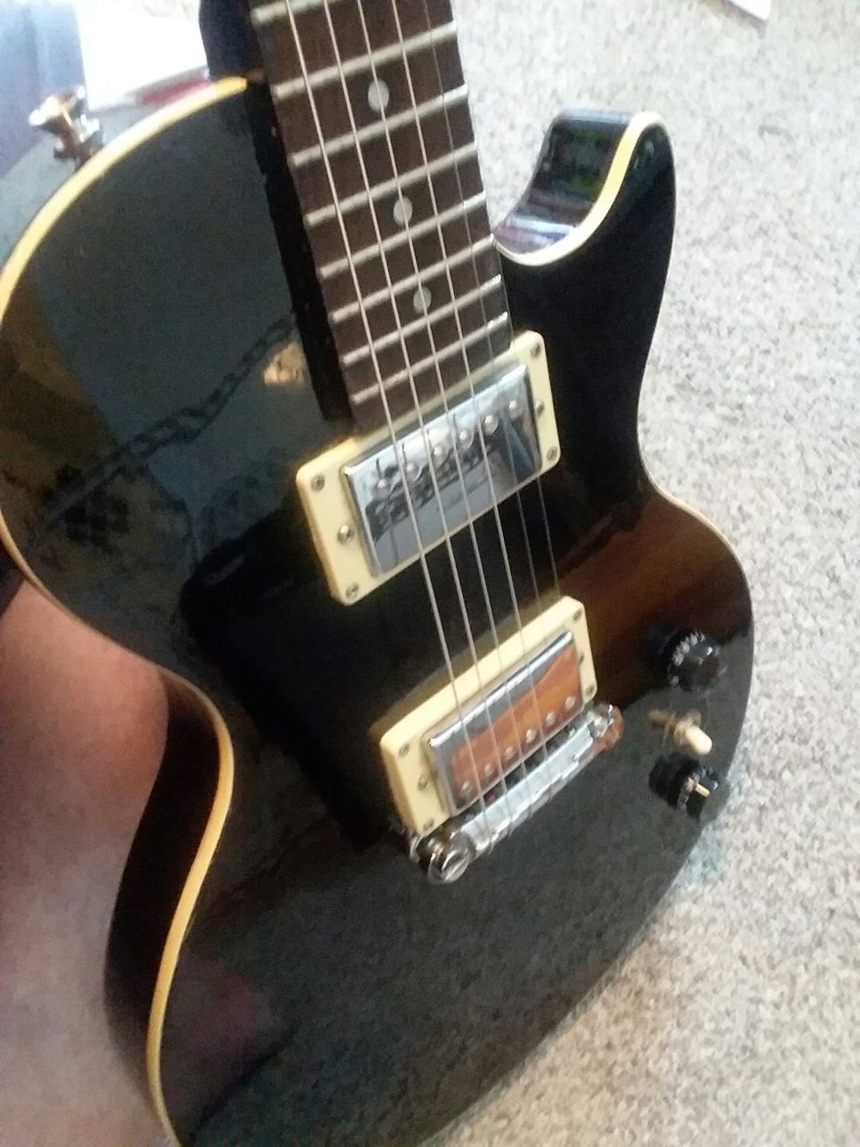 Gibson Baldwin Epoch Les Paul electric guitar black cream binding ...