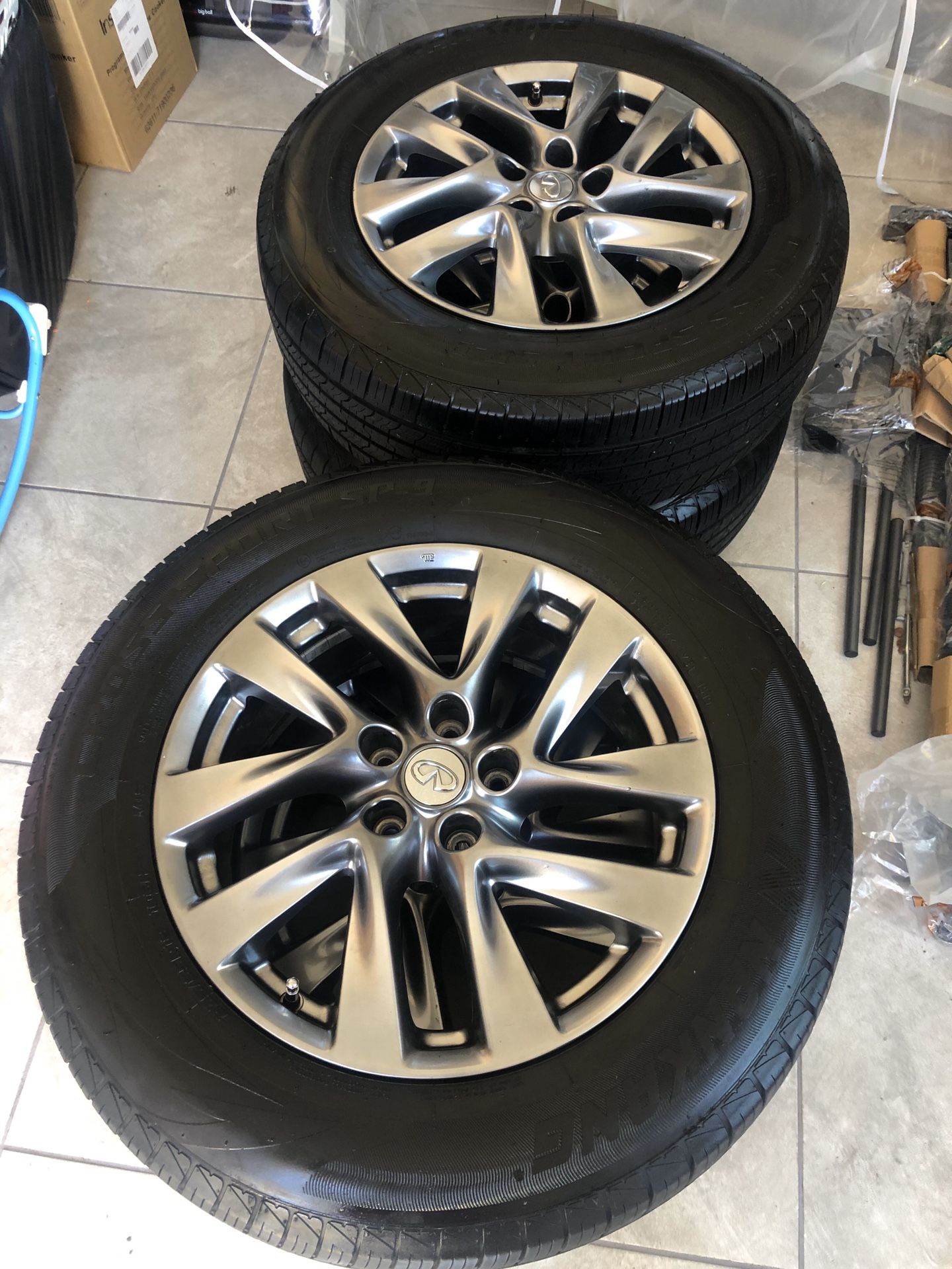 18” Infiniti Wheels Rims QX60 5x114.3 Like New Tires for Sale in ...